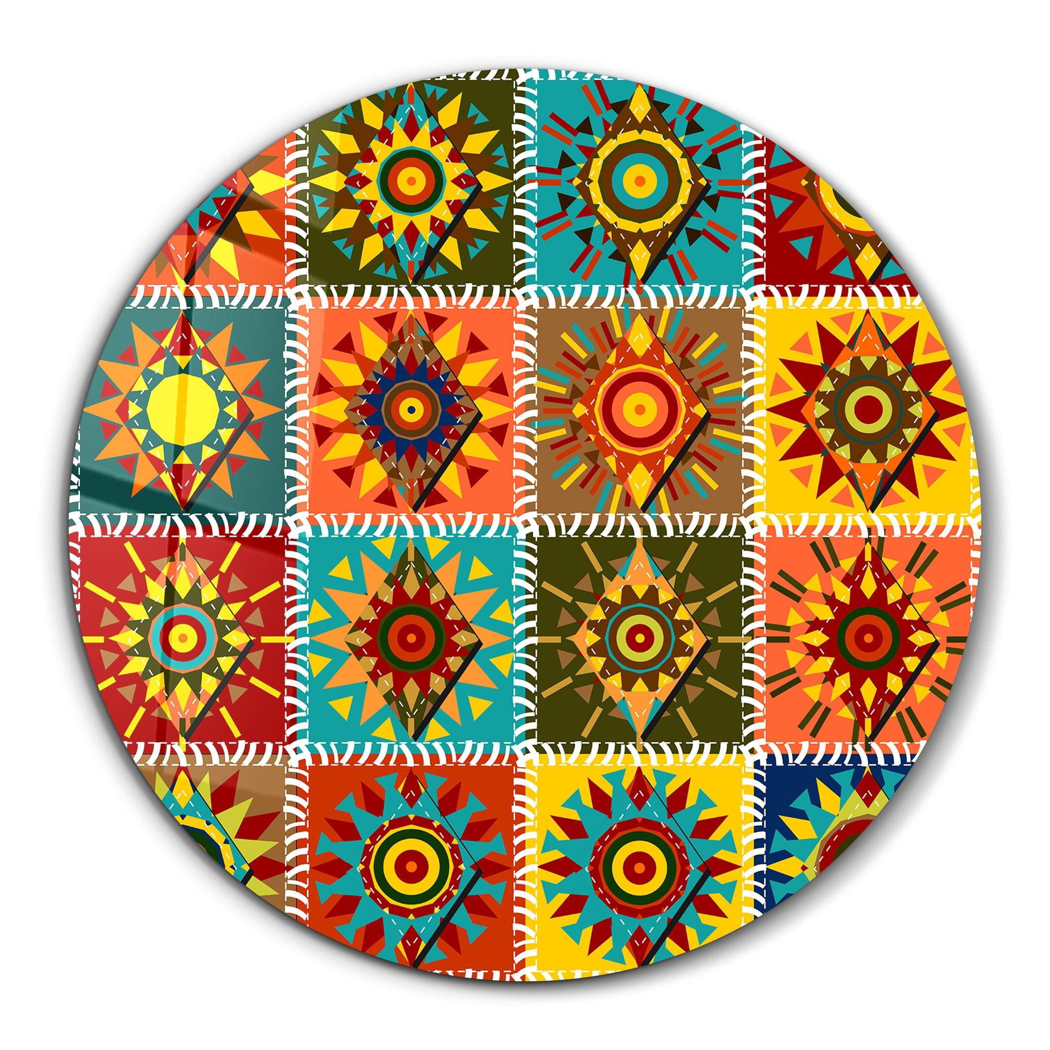 Patchwork 2"・Rounded Glass Wall Art - Walmart.com