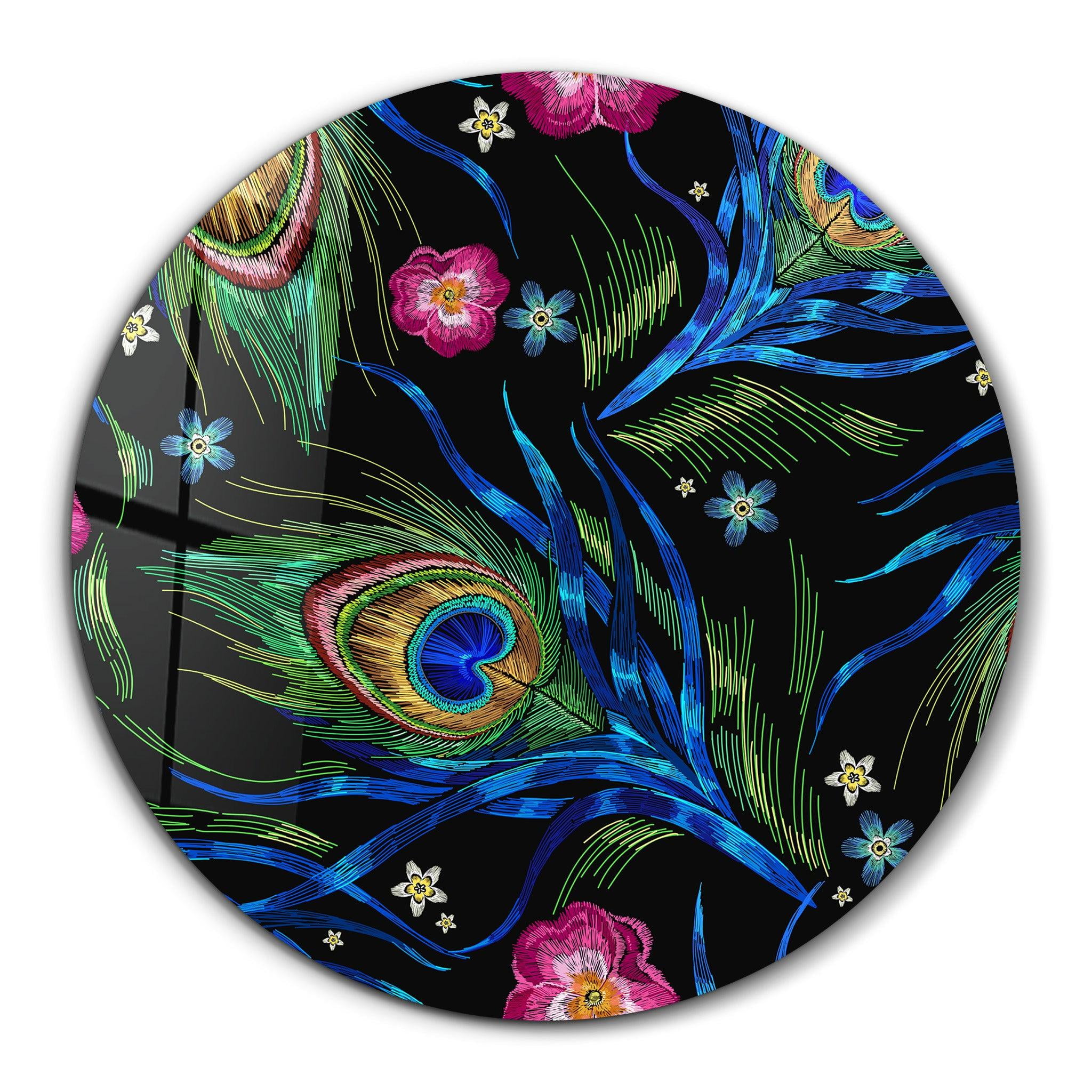 Peacock"・Rounded Glass Wall Art - Walmart.com