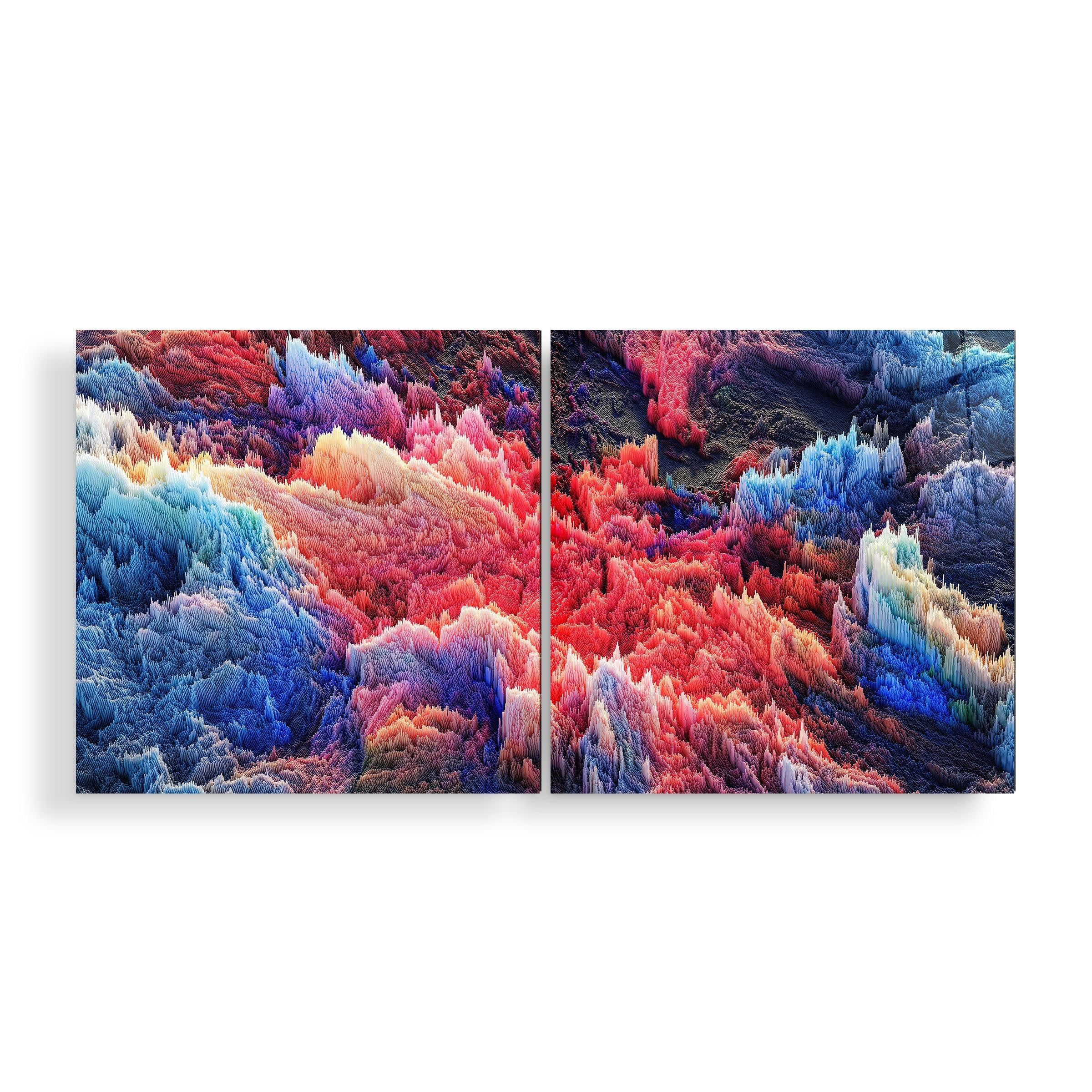 "Pixel World - Duo"Glass Wall Art - Walmart.com