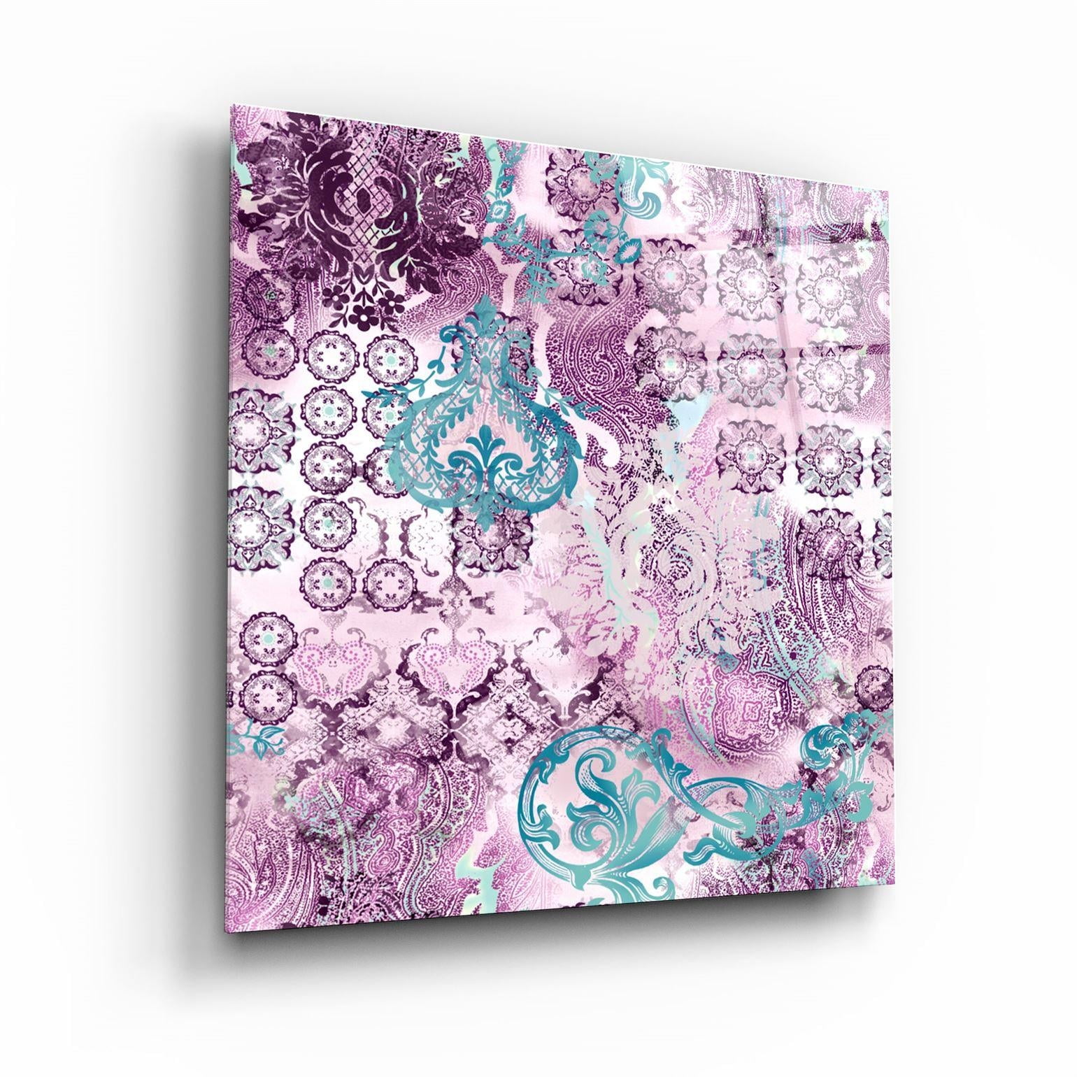 Purple Damask"・Glass Wall Art - Walmart.com