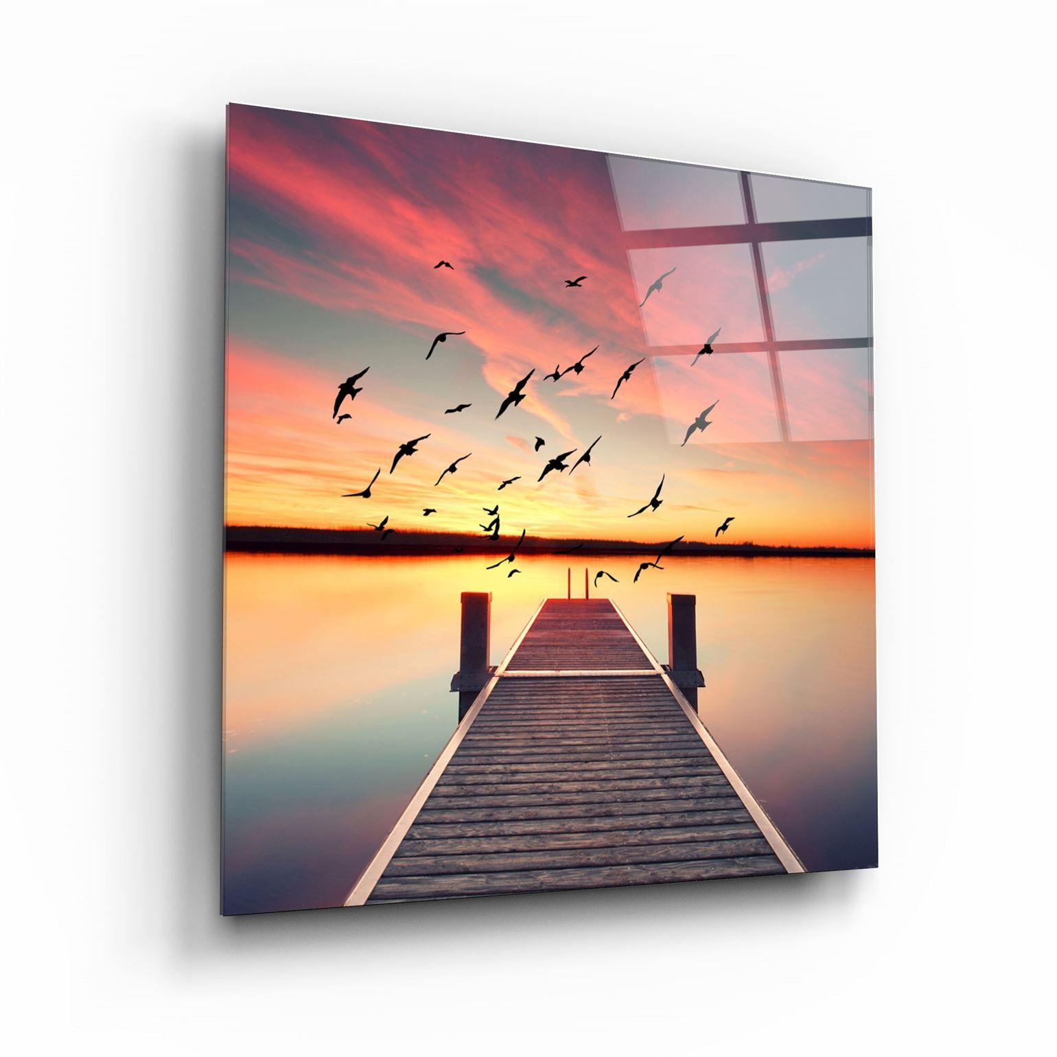 Red Dock"・Glass Wall Art - Walmart.com