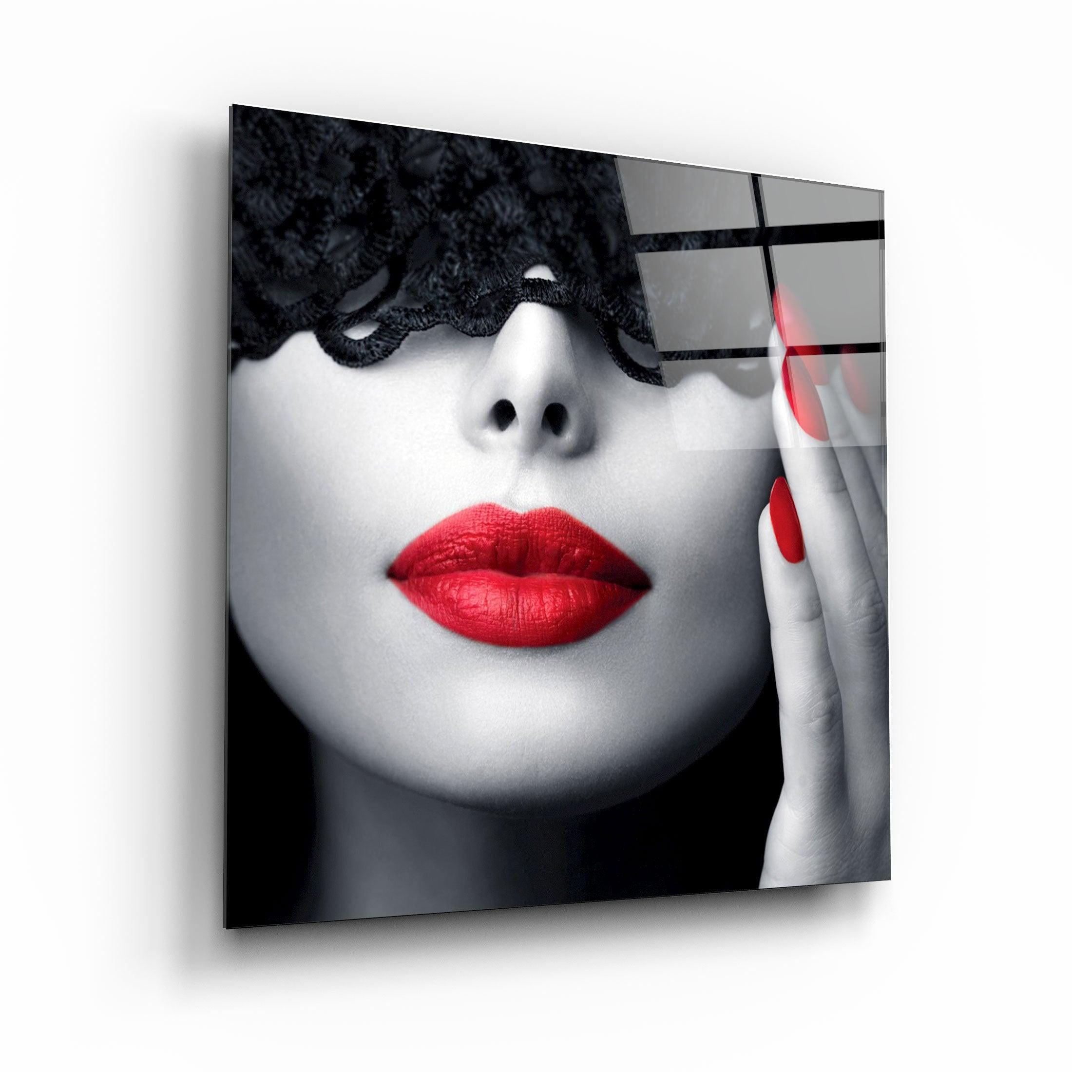 Red Lips and Nails"・Glass Wall Art - Walmart.com