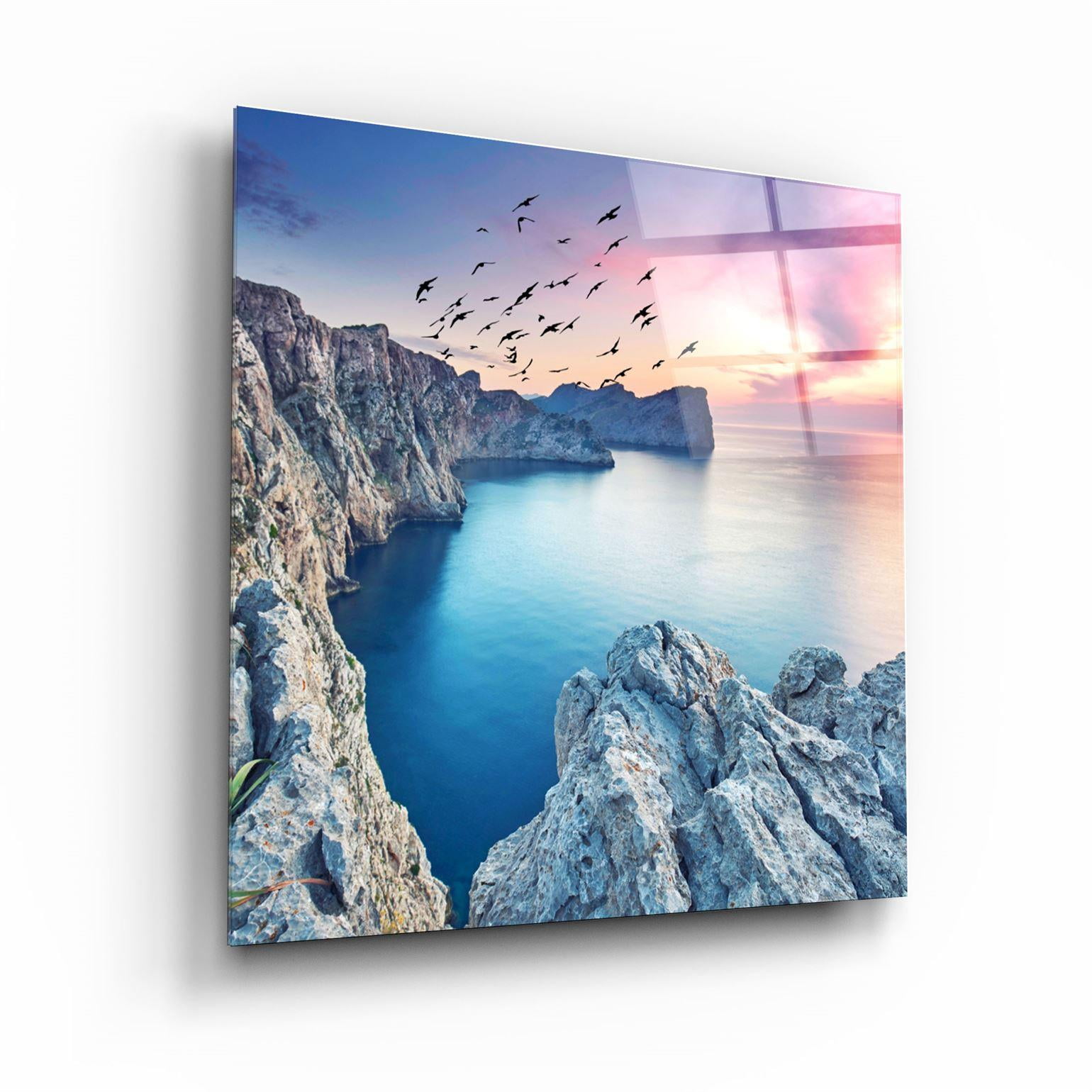Red Sunset"・Glass Wall Art - Walmart.com