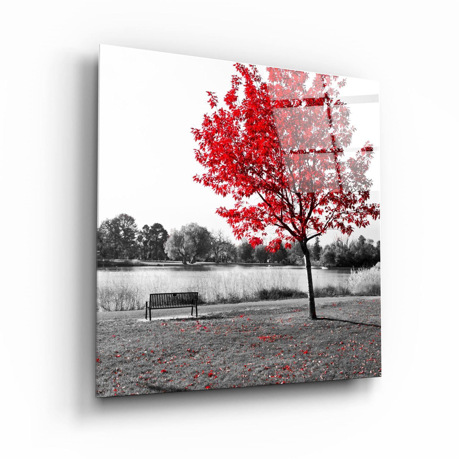 Red Tree"・Glass Wall Art - Walmart.com