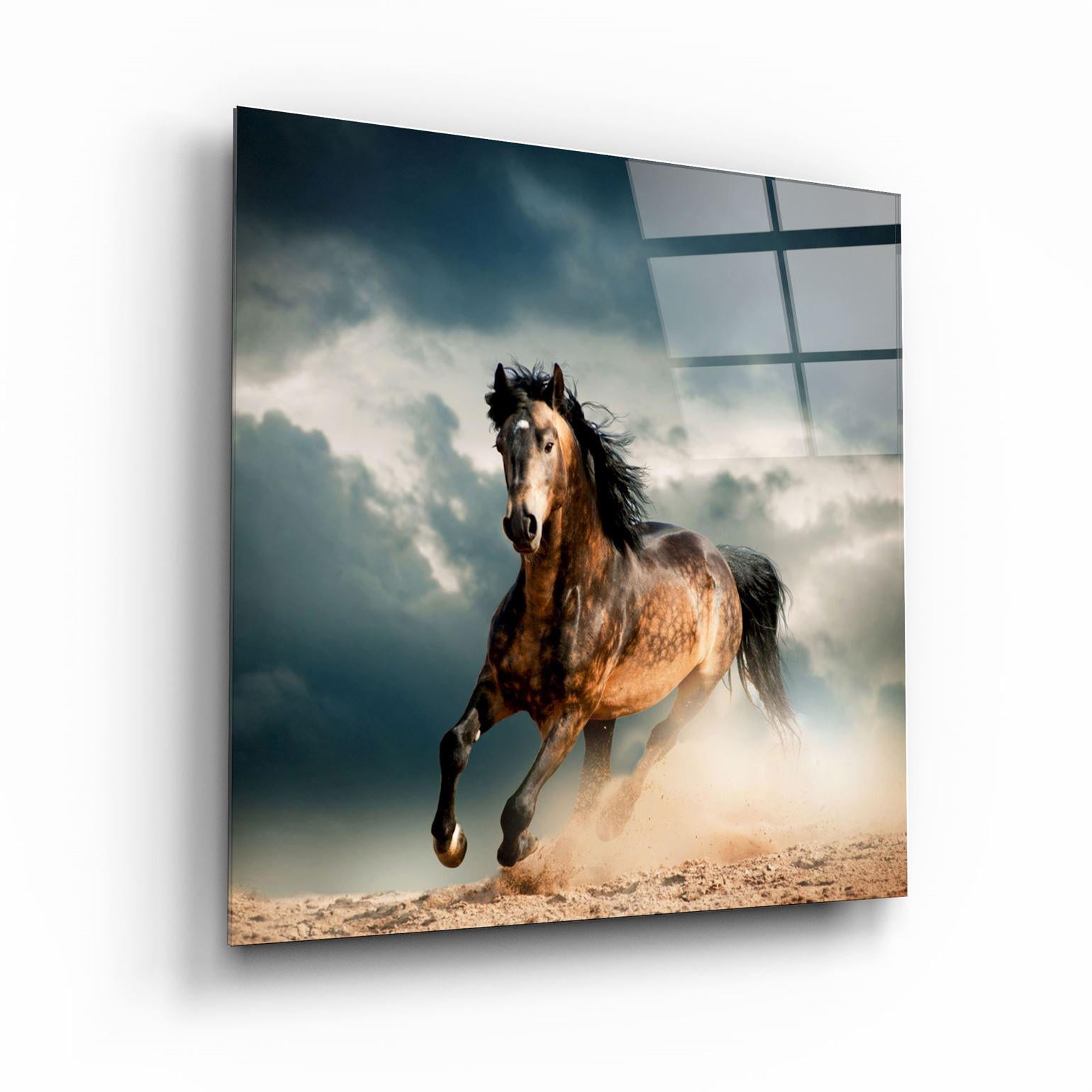 Running Horse"・Glass Wall Art - Walmart.com