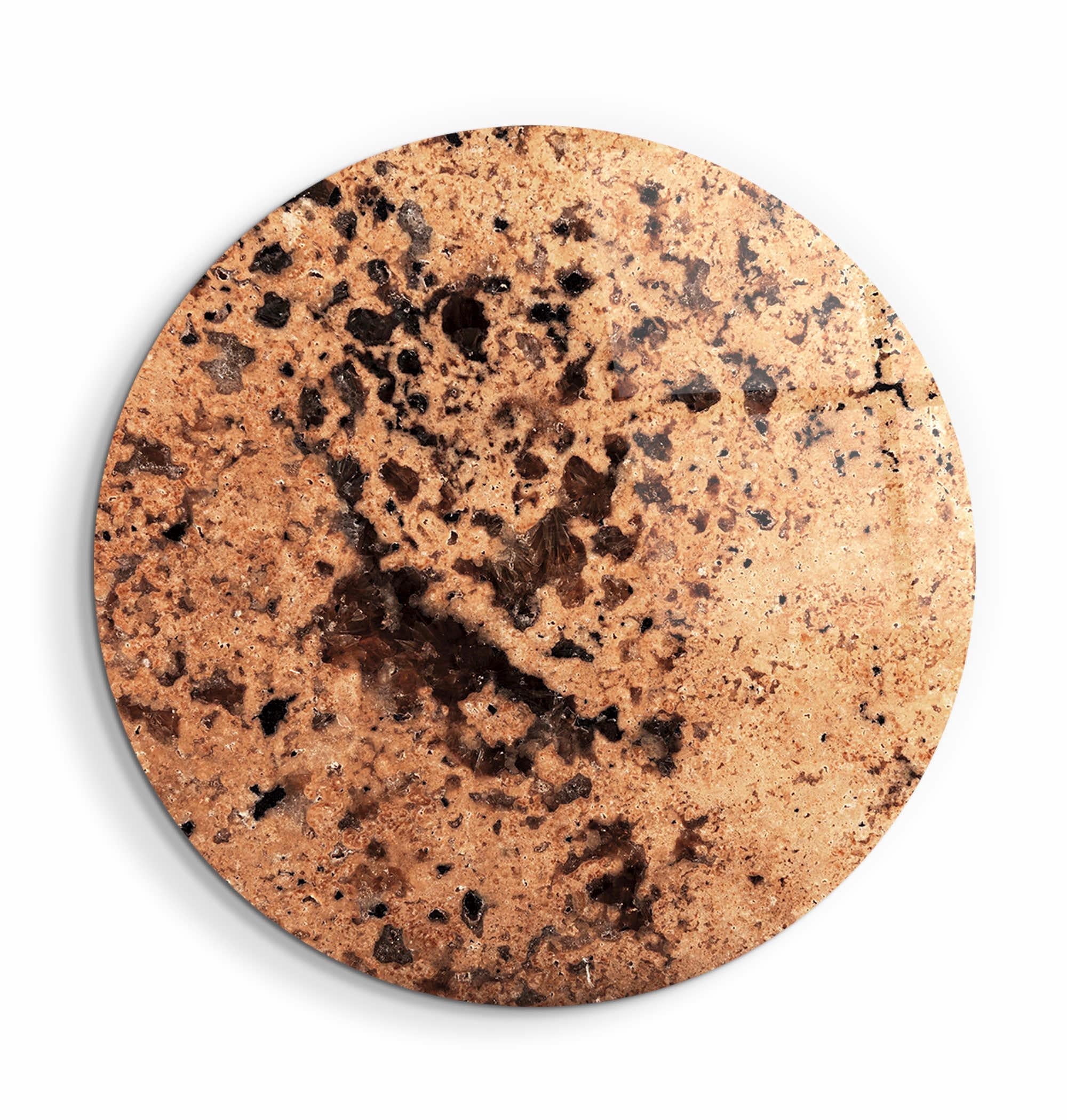 "Stone with Crystals - Brown"・Rounded Glass Wall Art - Walmart.com