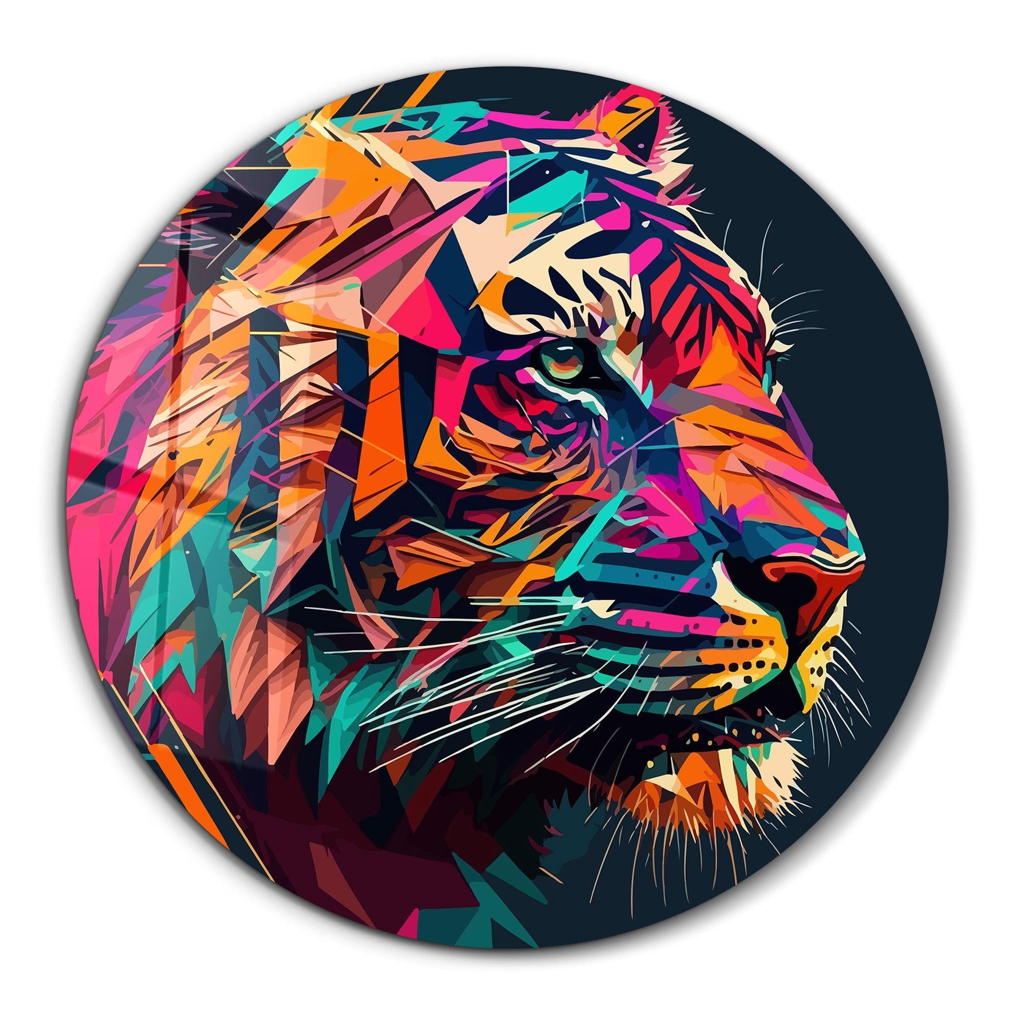 "Tiger Illustration"Rounded Glass Wall Art - Walmart.com