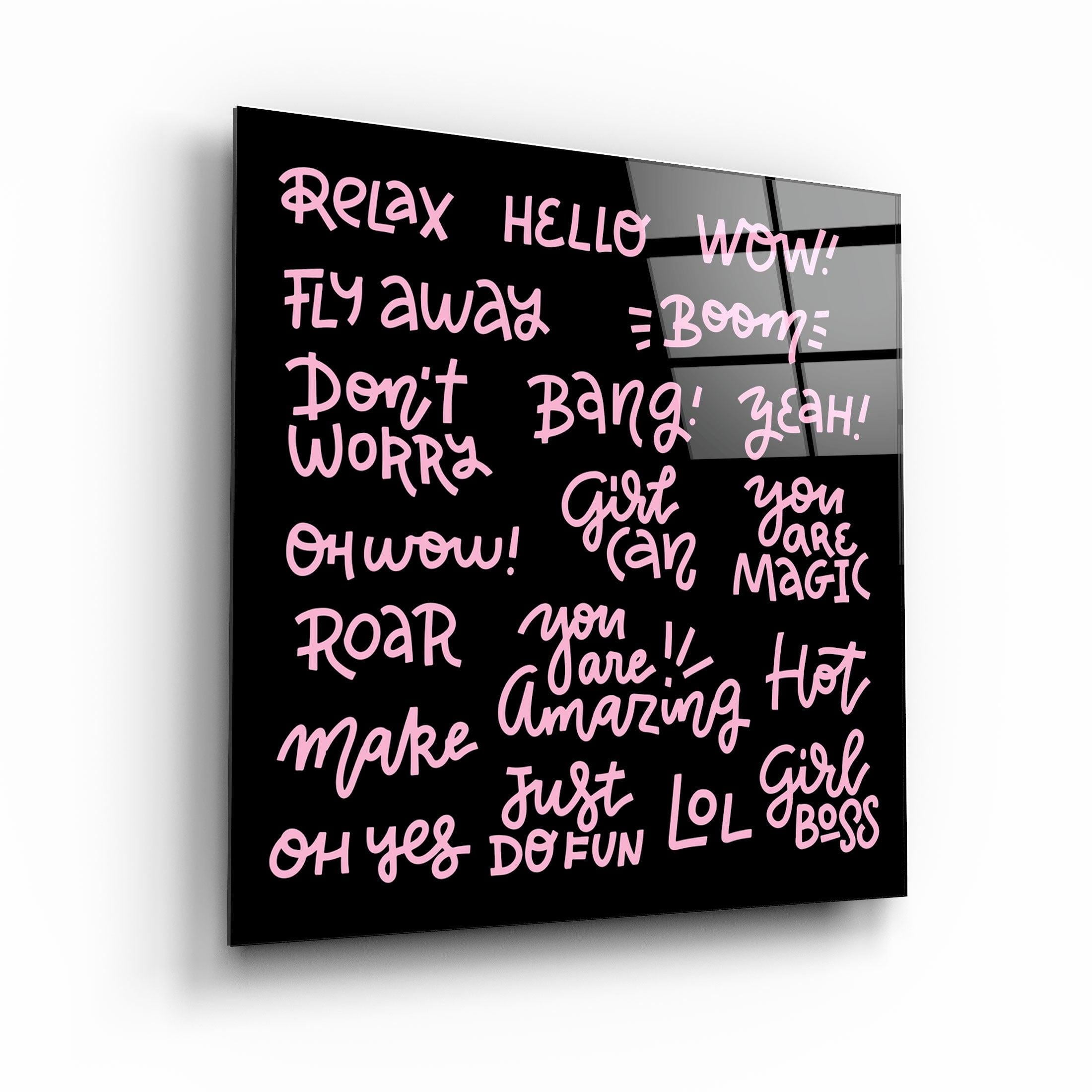"Words and Words"Glass Wall Art - Walmart.com