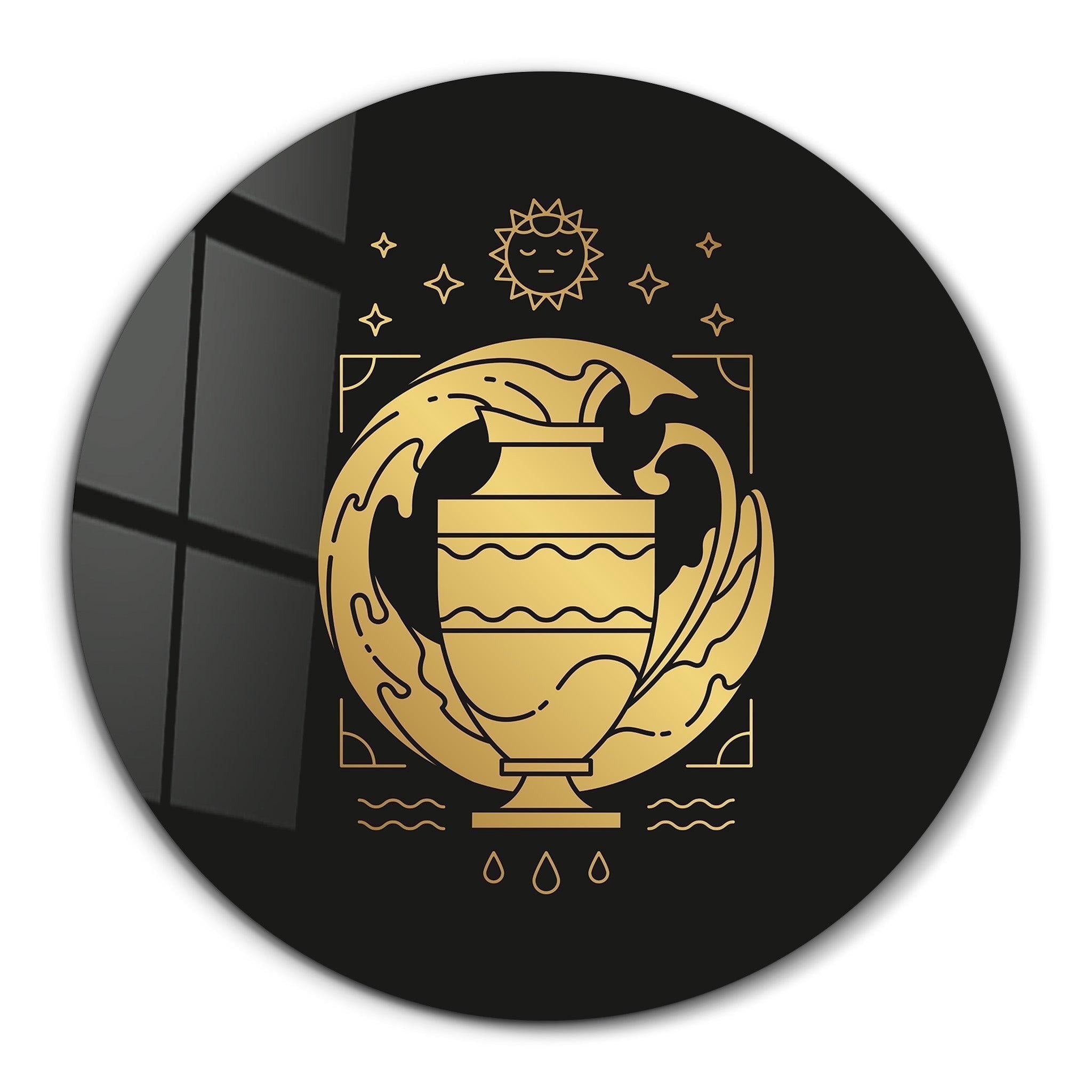 Zodiac Signs - Aquarius"・Rounded Glass Wall Art - Walmart.com
