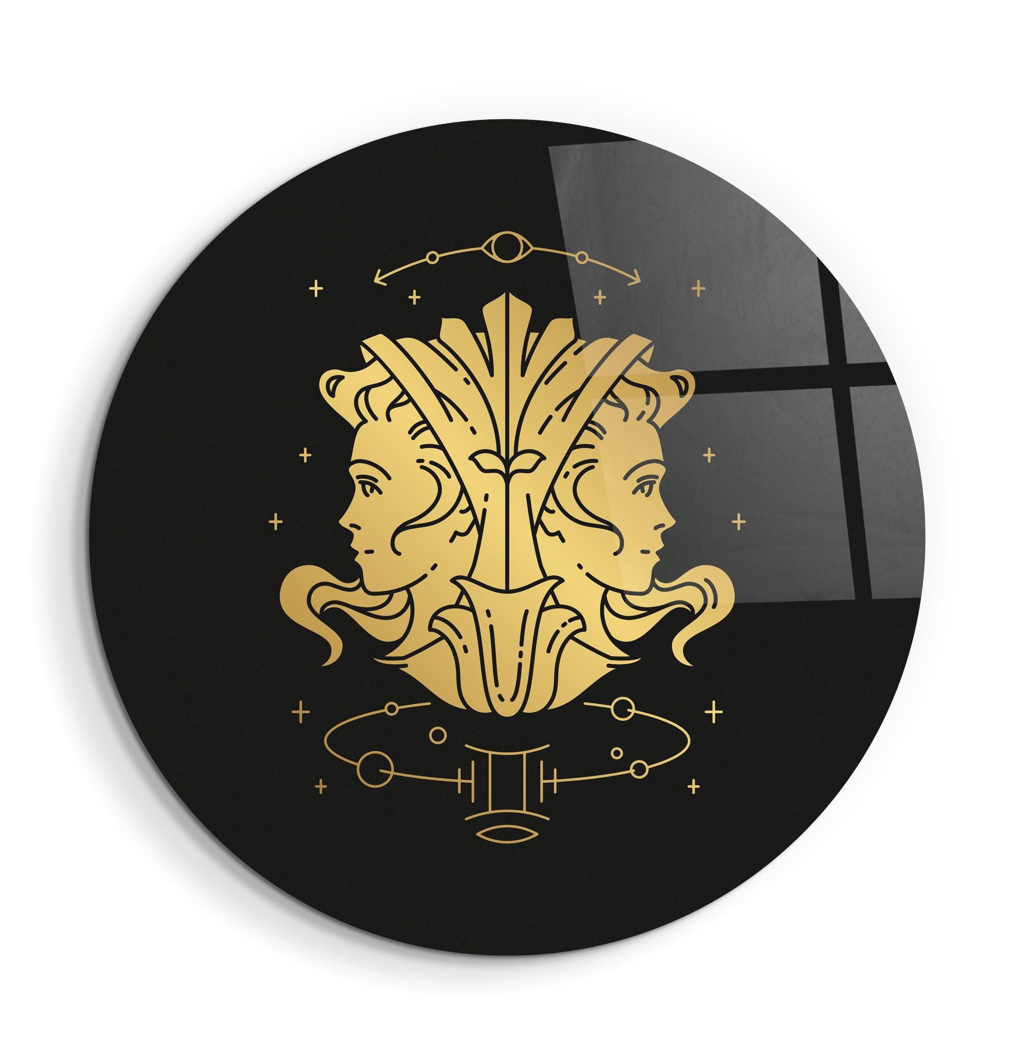 Zodiac Signs - Gemini"・Rounded Glass Wall Art - Walmart.com
