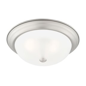 Designers Fountain 11 inch 2-Light Satin Platinum Flush Mount Ceiling ...