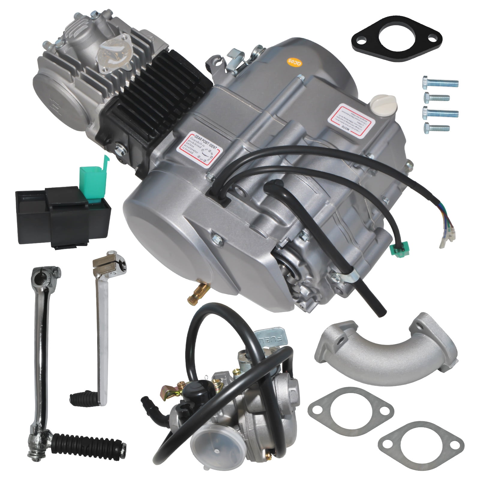125CC 4-Stroke Engine Motor, Engine With Air-Cooled & Carburetor ...