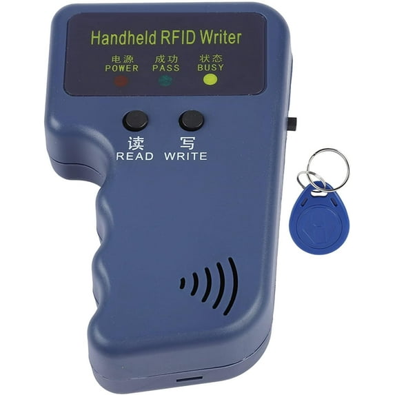 125Khz RFID Reader Writer, EM4100 Portable Handheld RFID ID Card Copier ...