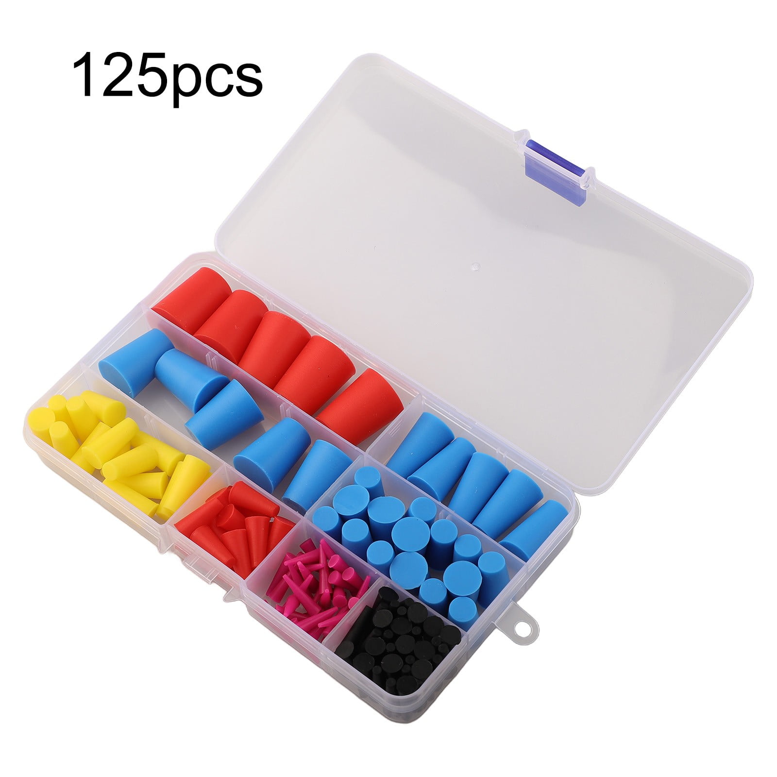 125PC Silicone Rubber Tapered Plug Assortment Kit For Covering Holes ...