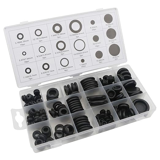 125Pcs 18 Different Sizes Rubber Grommet Assortment Kit, Rubber Washers ...
