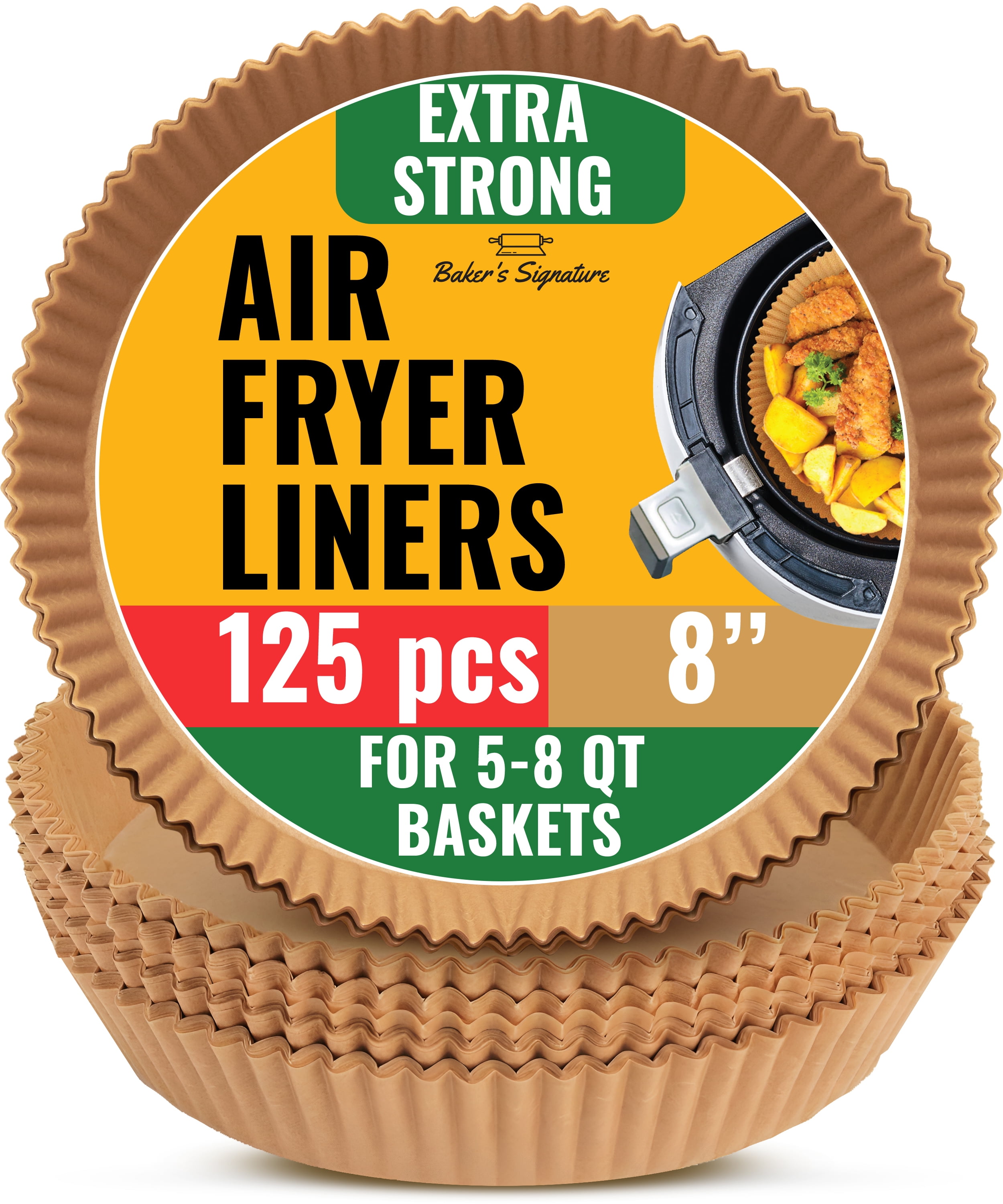 125Pcs 8” Round Air Fryer Paper Liners,Disposable Liners for 5-8 qt ...