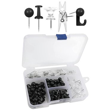 150pcs Push Pins, Plastic Head Thumb Tacks Steel Push Pins Big Head ...