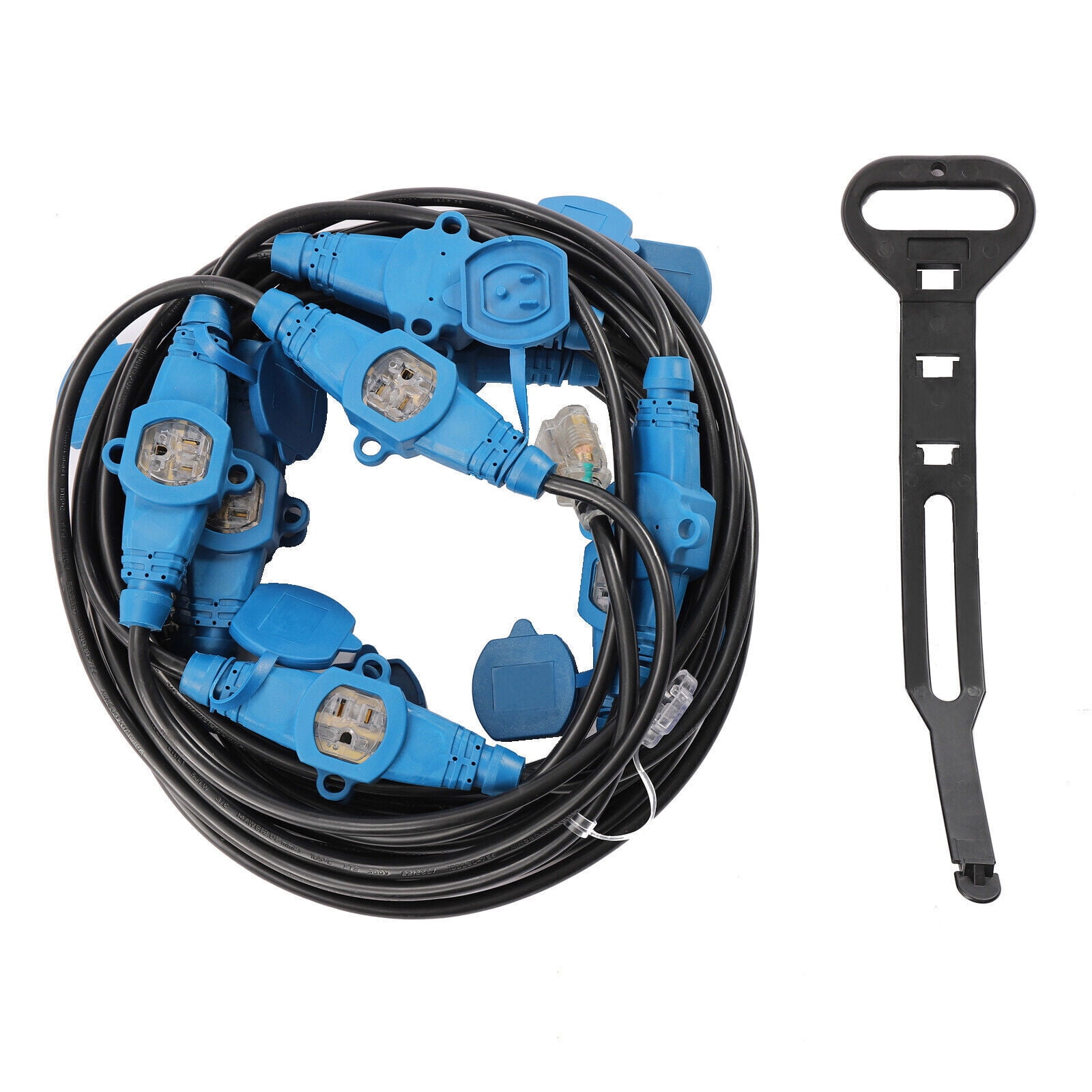 125V 50ft Multi-Outlet Power Extension Cable 12AWG 11 Outlets 1875W ...