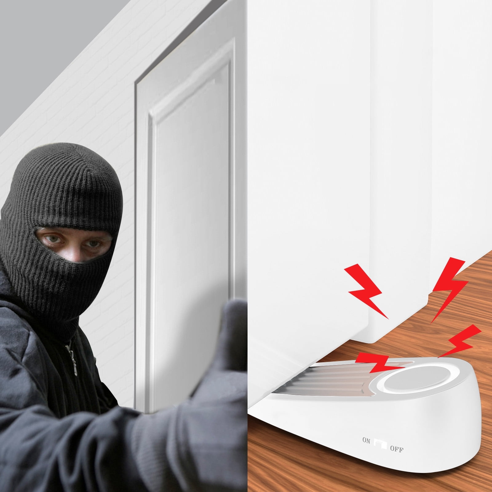 125dB Door Stop Alarm with Vibration Sensor, Anti-Theft Security Alarm ...
