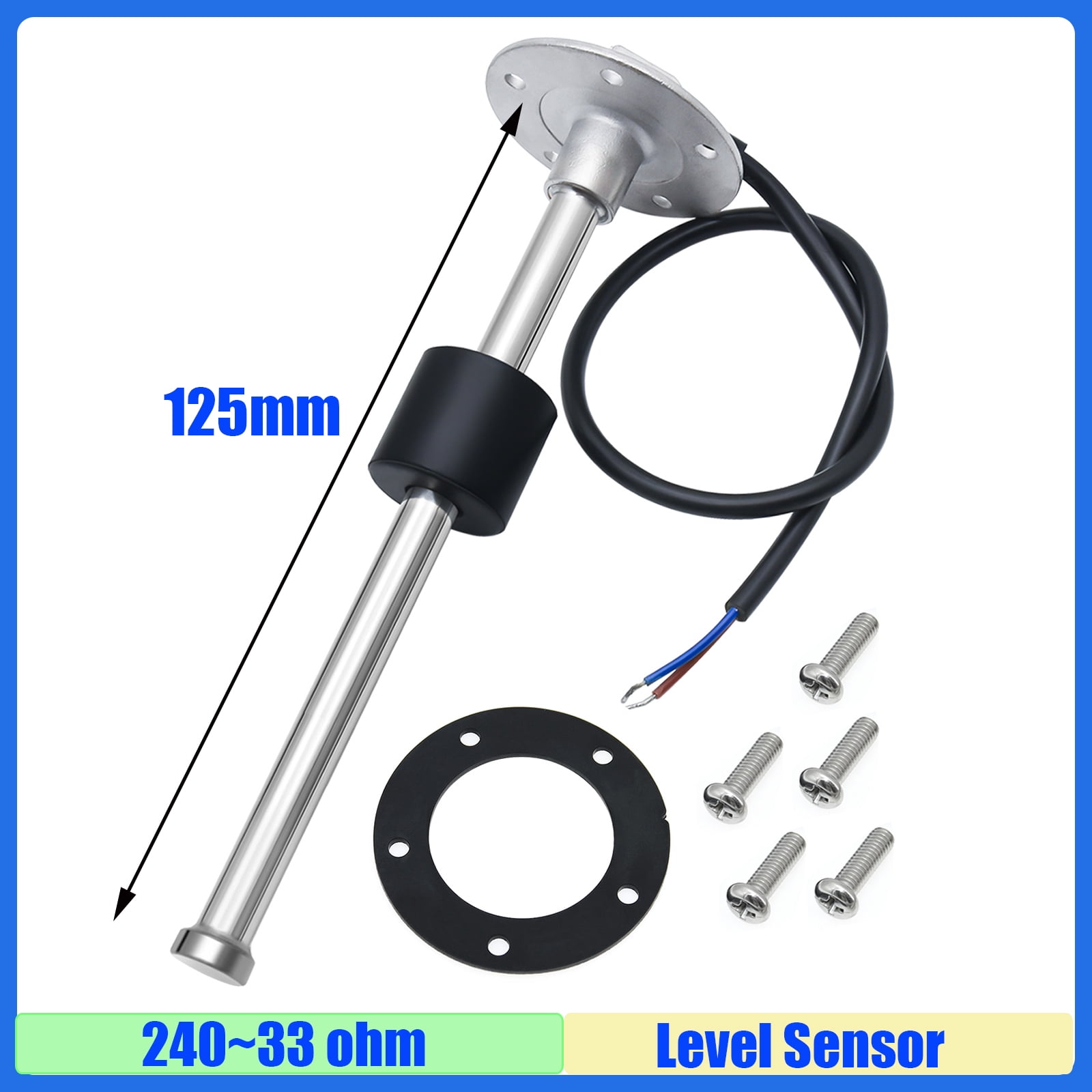 125mm - 304 Stainless Steel Fuel Level Sensor 240-33 OHM Water Level ...