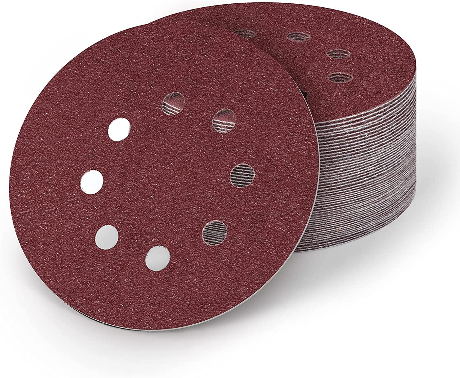 125mm Sanding Discs 80/120 Grit Sandpaper Sheet, 5 Inches 50Pcs Hook ...