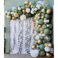 125pcs DIY Retro Avocado Green Balloon Garland Kit Sage Green White Gold Confetti and Metallic ...