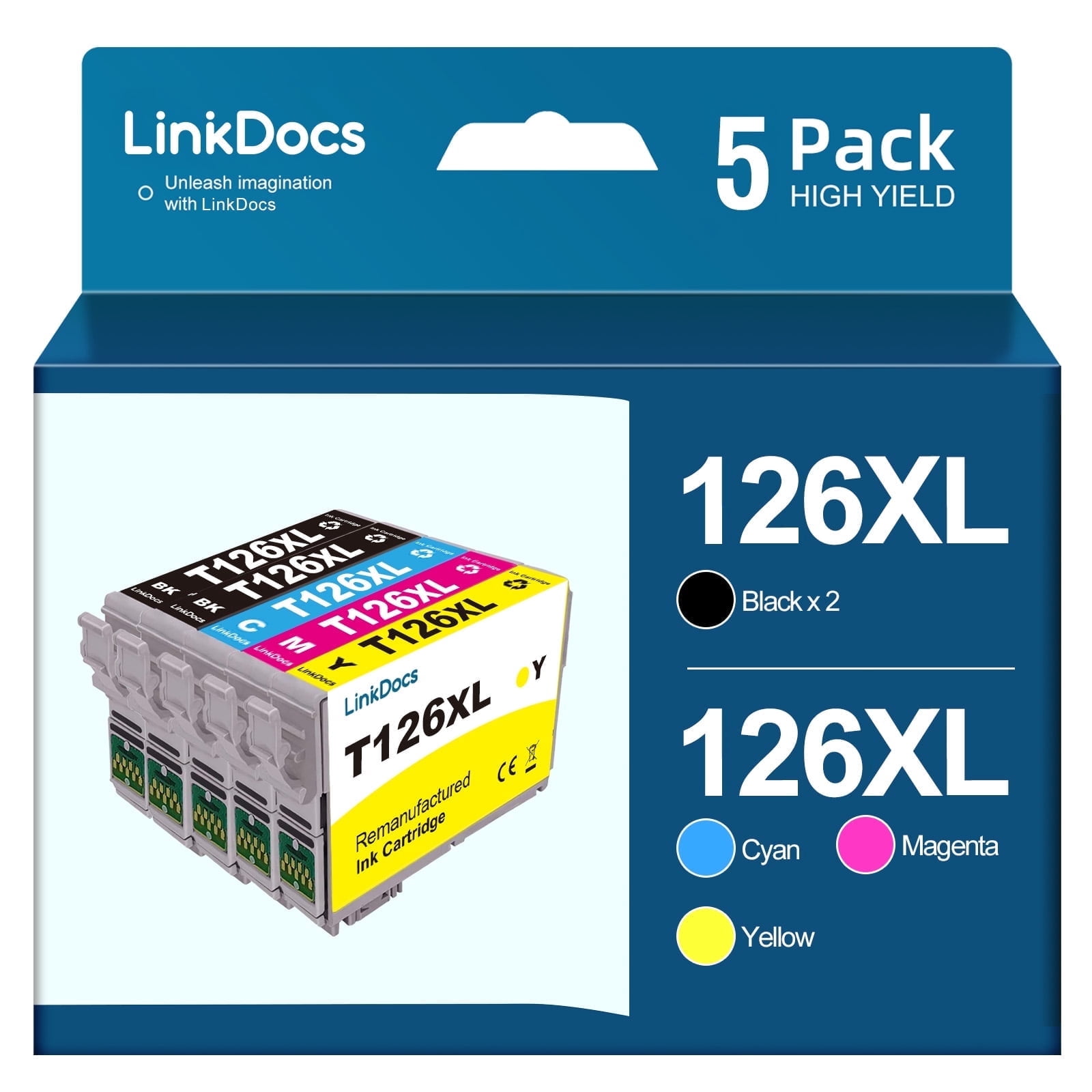 LinkDocs Ink Cartridges Replacement for Epson 126 T126 used with Epson ...