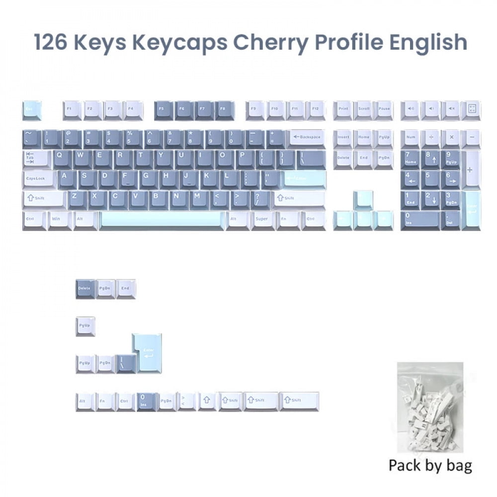 126-Keys Double Shot PBT Keycaps for Mechanical Gaming Keyboards ...