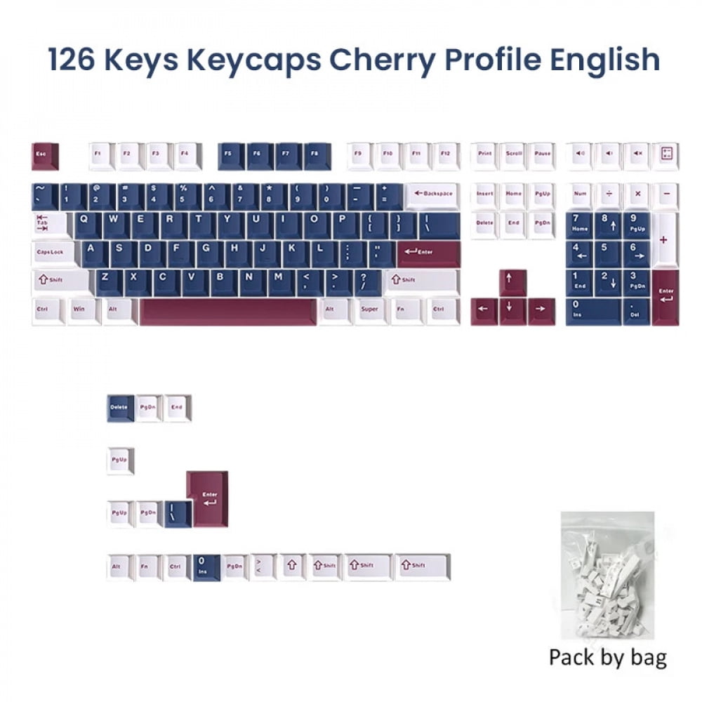 126-Keys Double Shot PBT Keycaps for Mechanical Gaming Keyboards ...