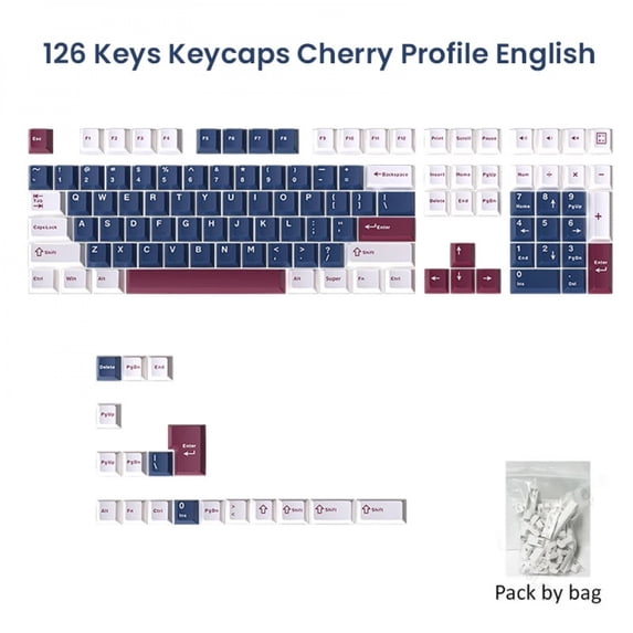126-Keys Double Shot PBT Keycaps for Mechanical Gaming Keyboards ...