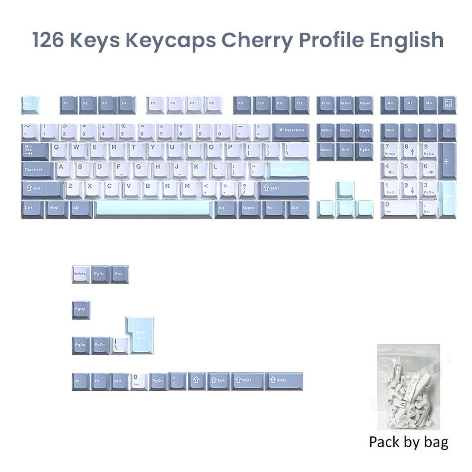 126 Keys Profile Keycaps ISO Layout Minimalist PBT Key Caps for Gaming ...