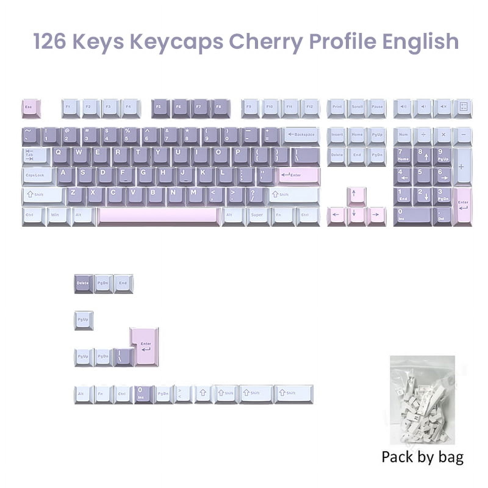 126 Keys Profile Keycaps ISO Layout Minimalist PBT Key Caps for Gaming ...
