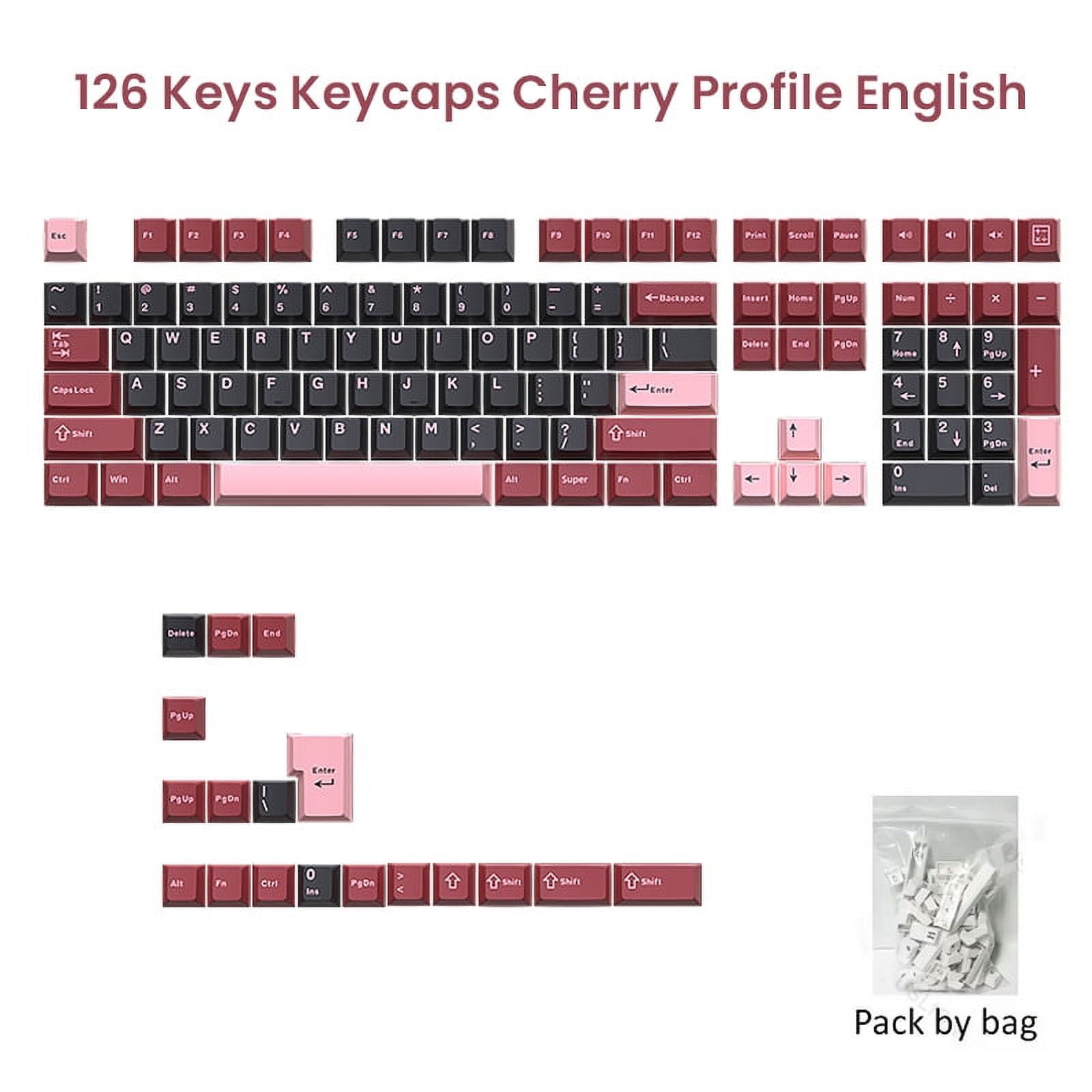 126 Keys Profile Keycaps ISO Layout Minimalist PBT Key Caps for Gaming ...