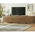 126" Long Modern Reeded TV Stand with Doors, Entertainment Center with ...