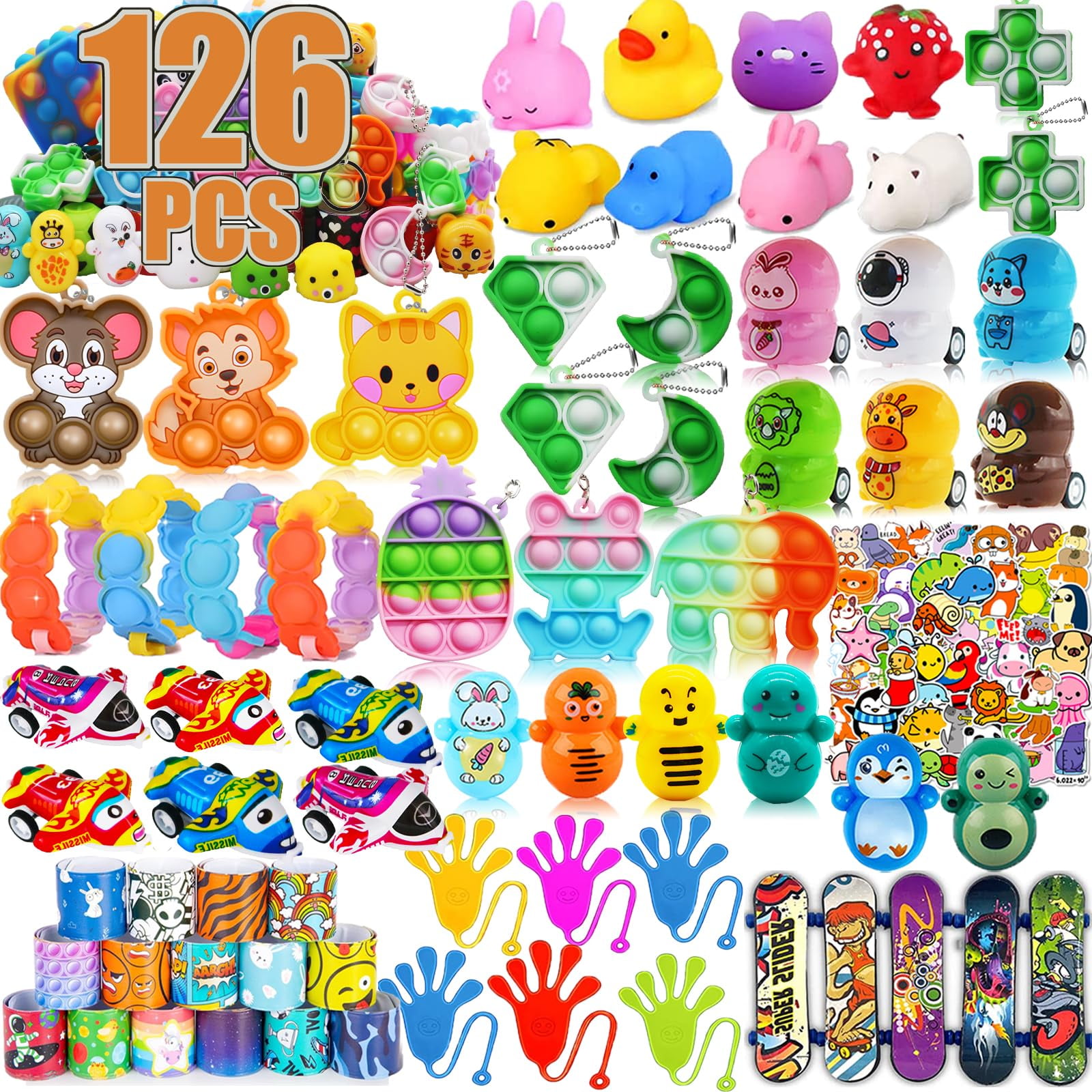 126 Pack Party Favors DHF10 for Kids 3-5,Pop Fidget Toys, Classroom ...