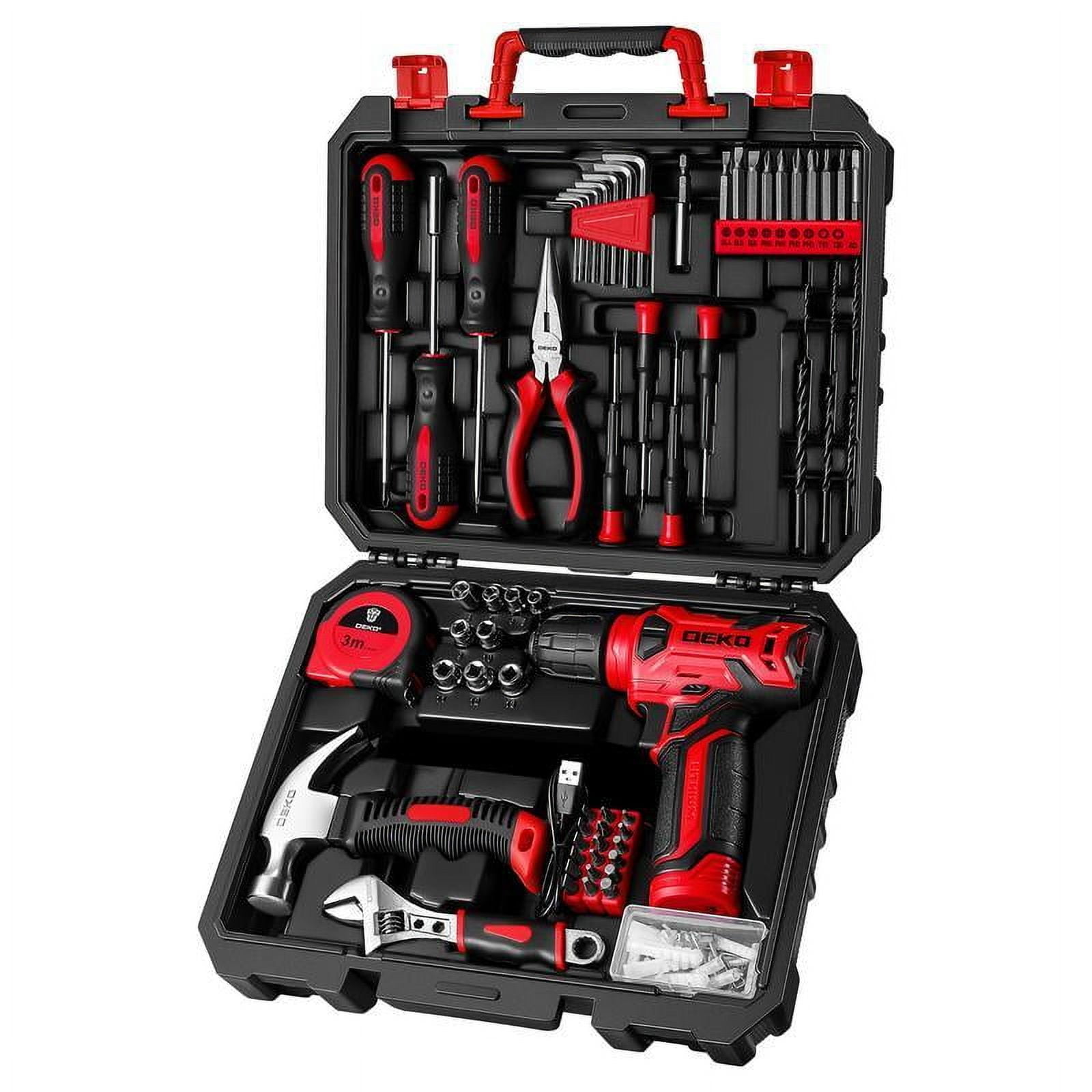 126-Piece 8V Cordless Drill & Complete Tool Set, USB Rechargeable ...