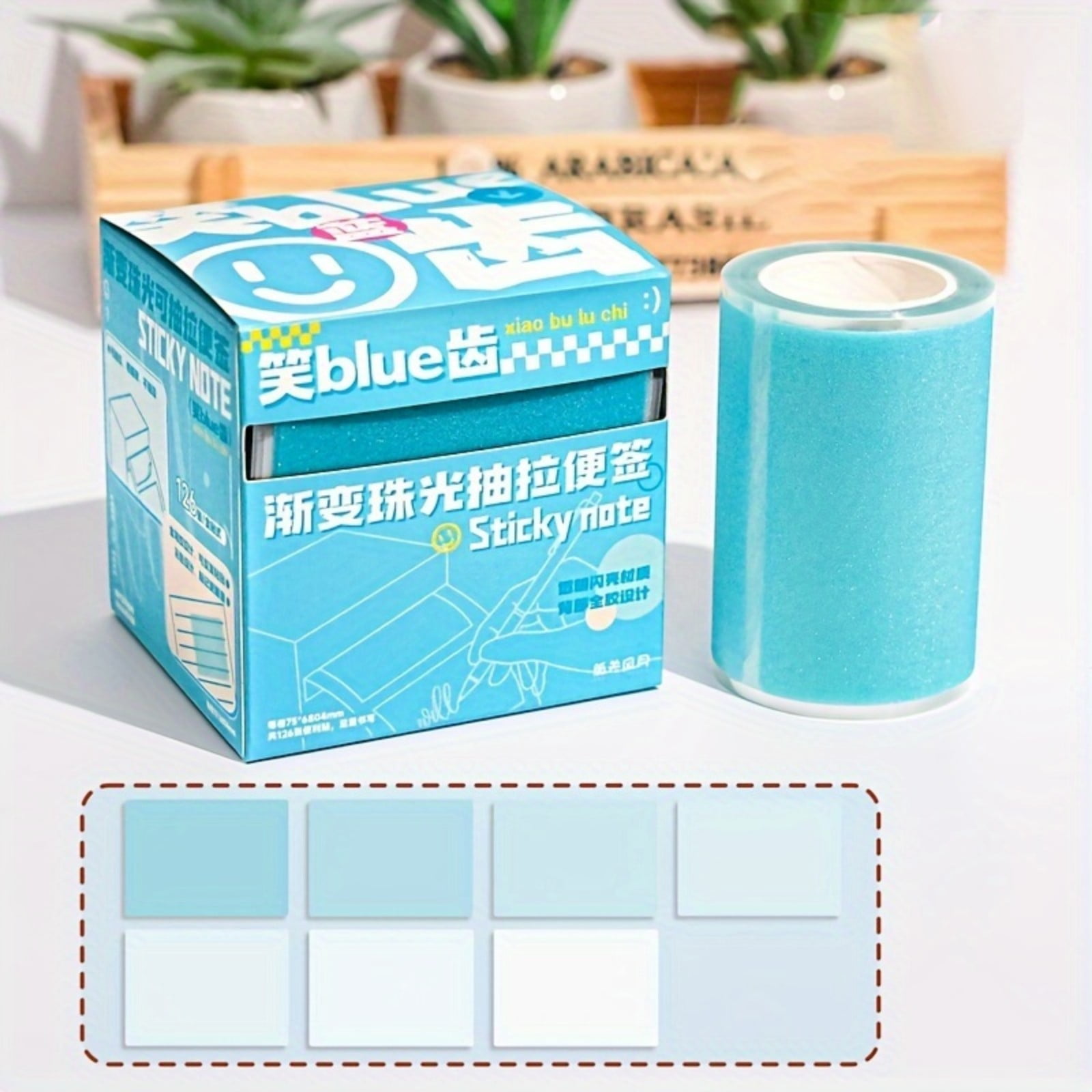 126 Sheets/Box Roll Tape Notes Full Adhesive Pull-Out Dispenser Box To ...
