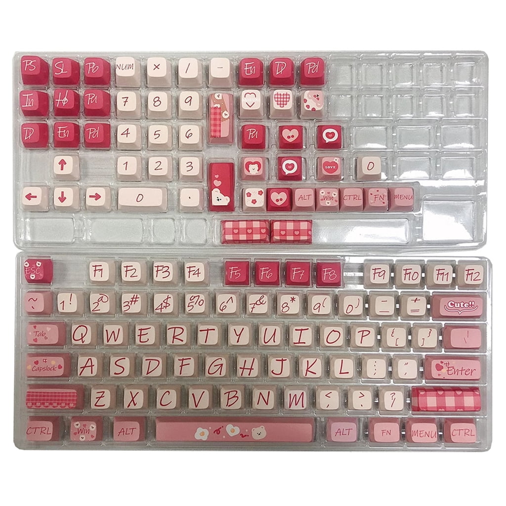 126Keys Chocolate Bear Theme PBT Dye Sublimation Keycap Set MDA Profile ...