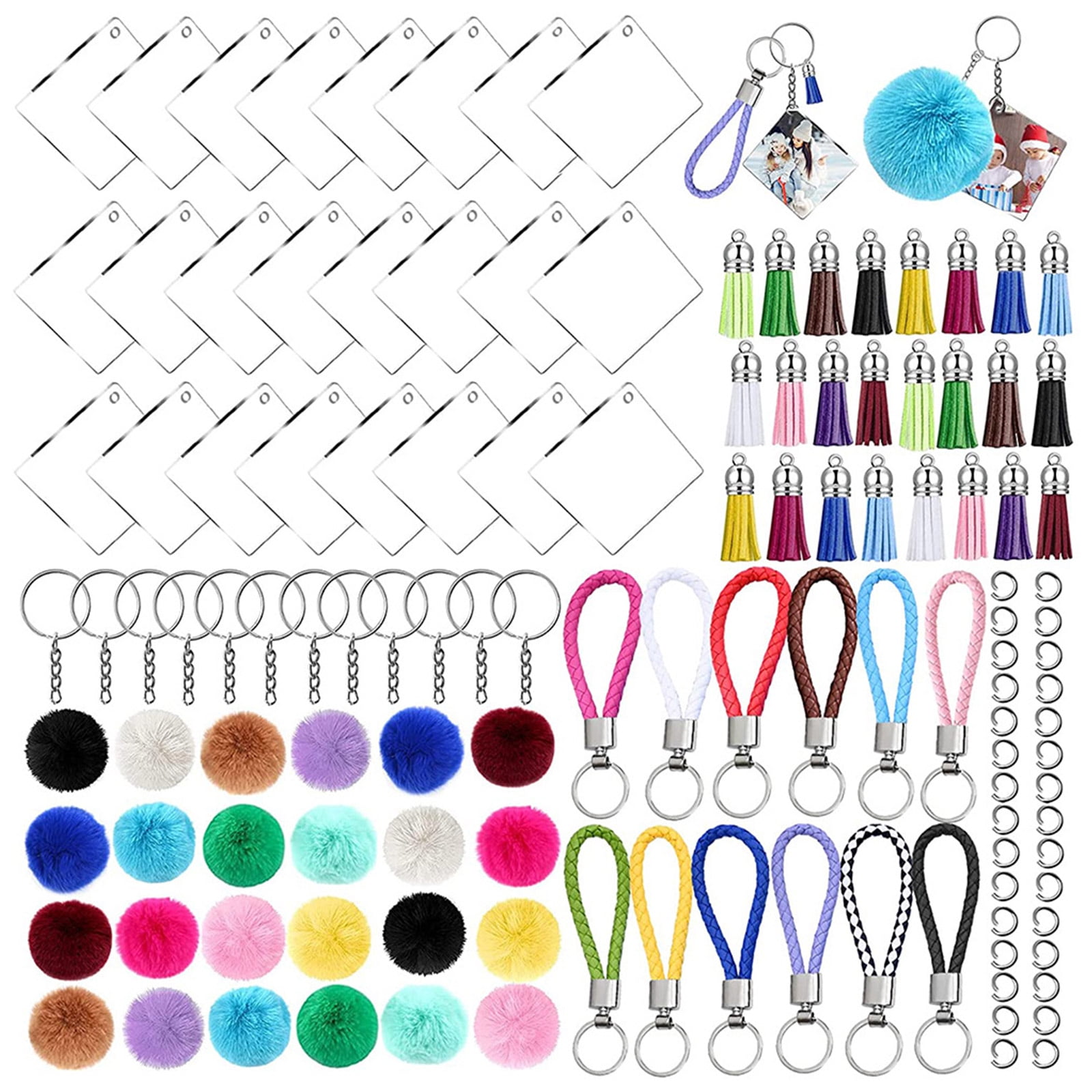 126x Acrylic Keychain Blanks Keychain Tassels for Graduation Gift ...
