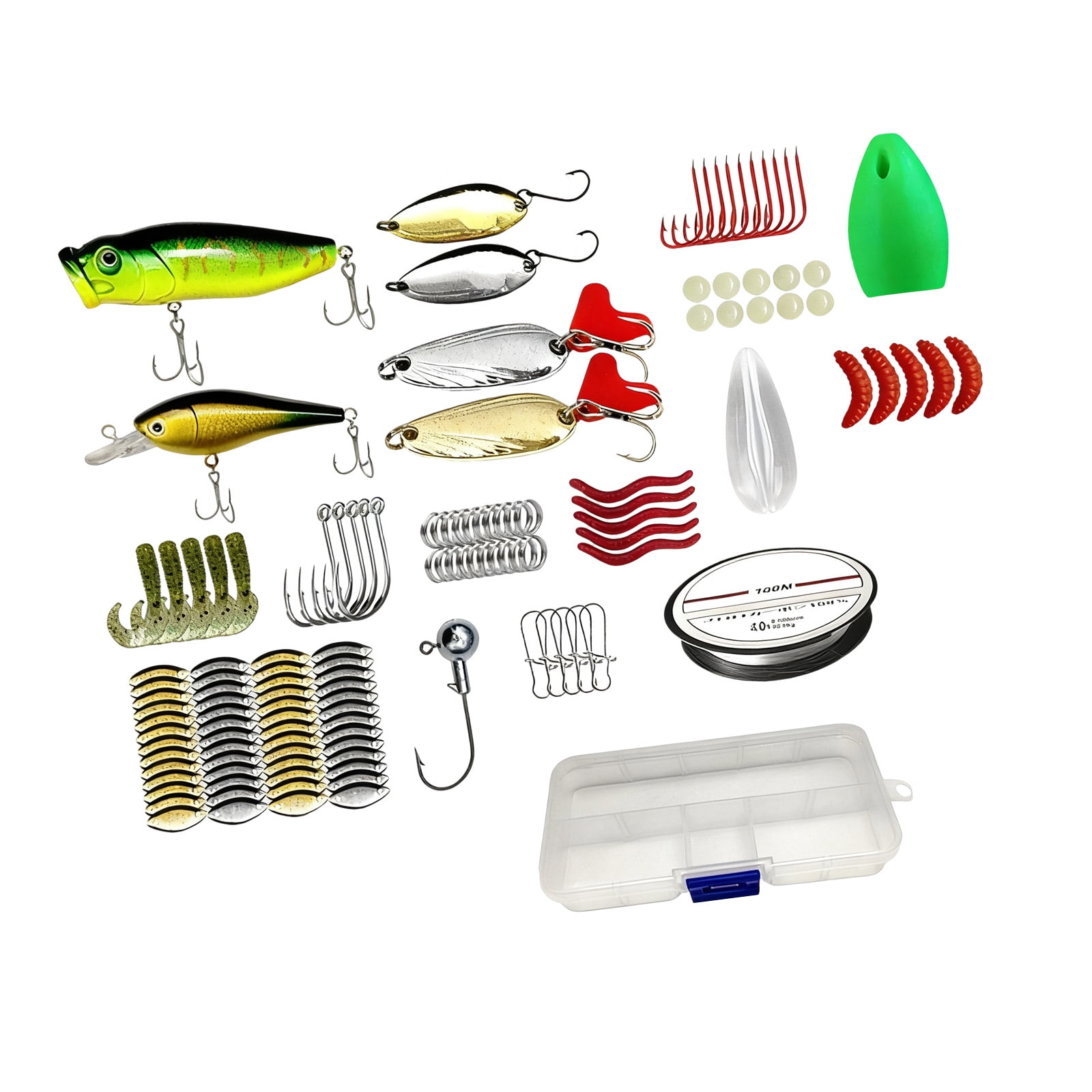 127/133pcs Fishing Tackle Metal Silicone Artificial Lures Baits with ...