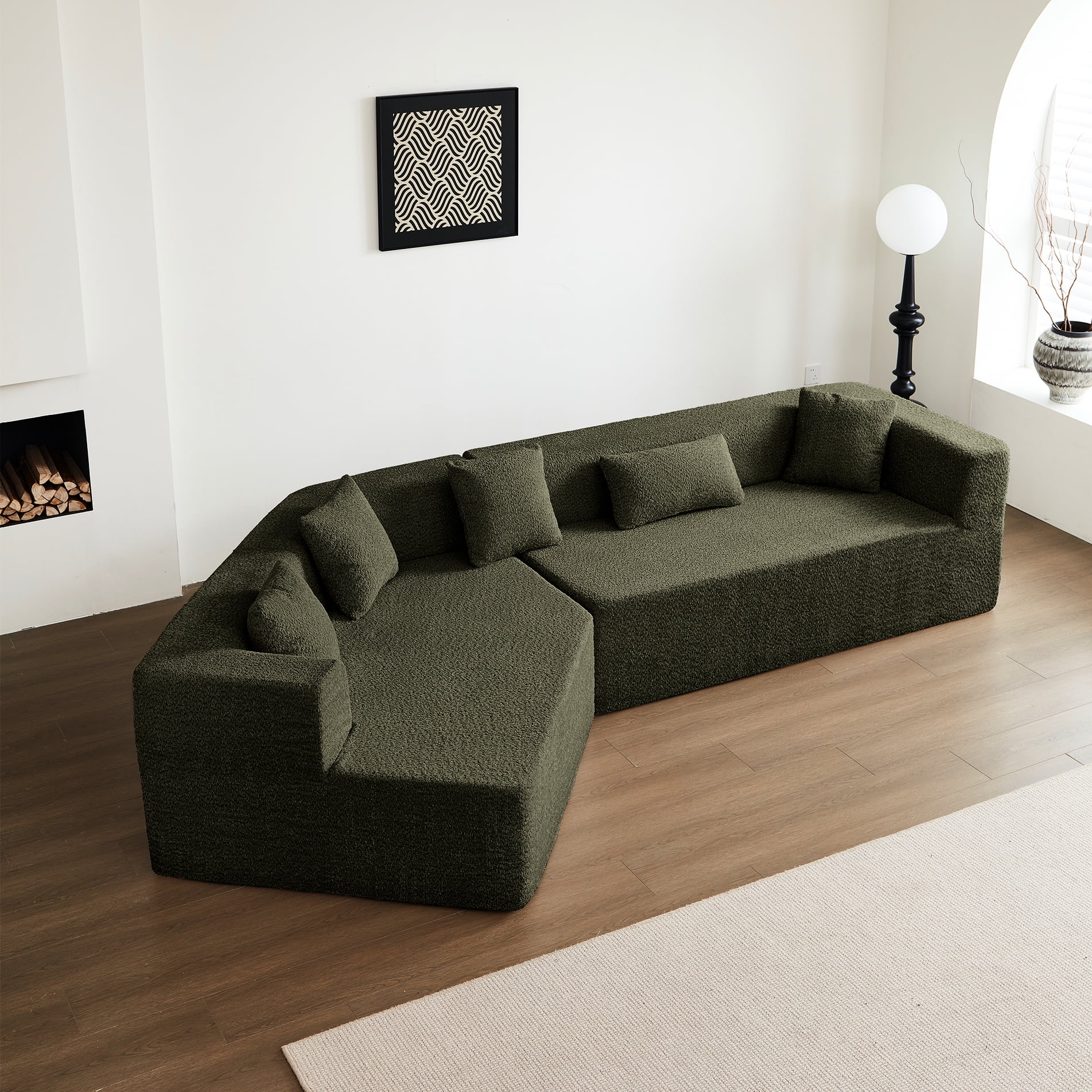 127.5'' Sectional , Modern Minimalist Design. No Assembly. Geometric ...
