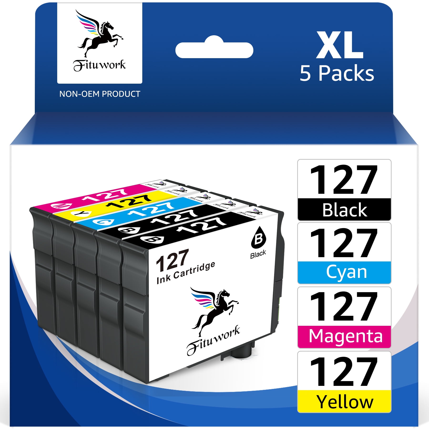 127 Ink 127XL Ink Cartridges Combo Pack Replacement For Epson NX-530 ...