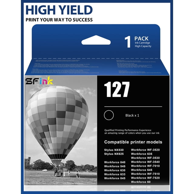 127 Ink Cartridges 1 Pack Compatible with Epson 127 Ink Cartridges ...