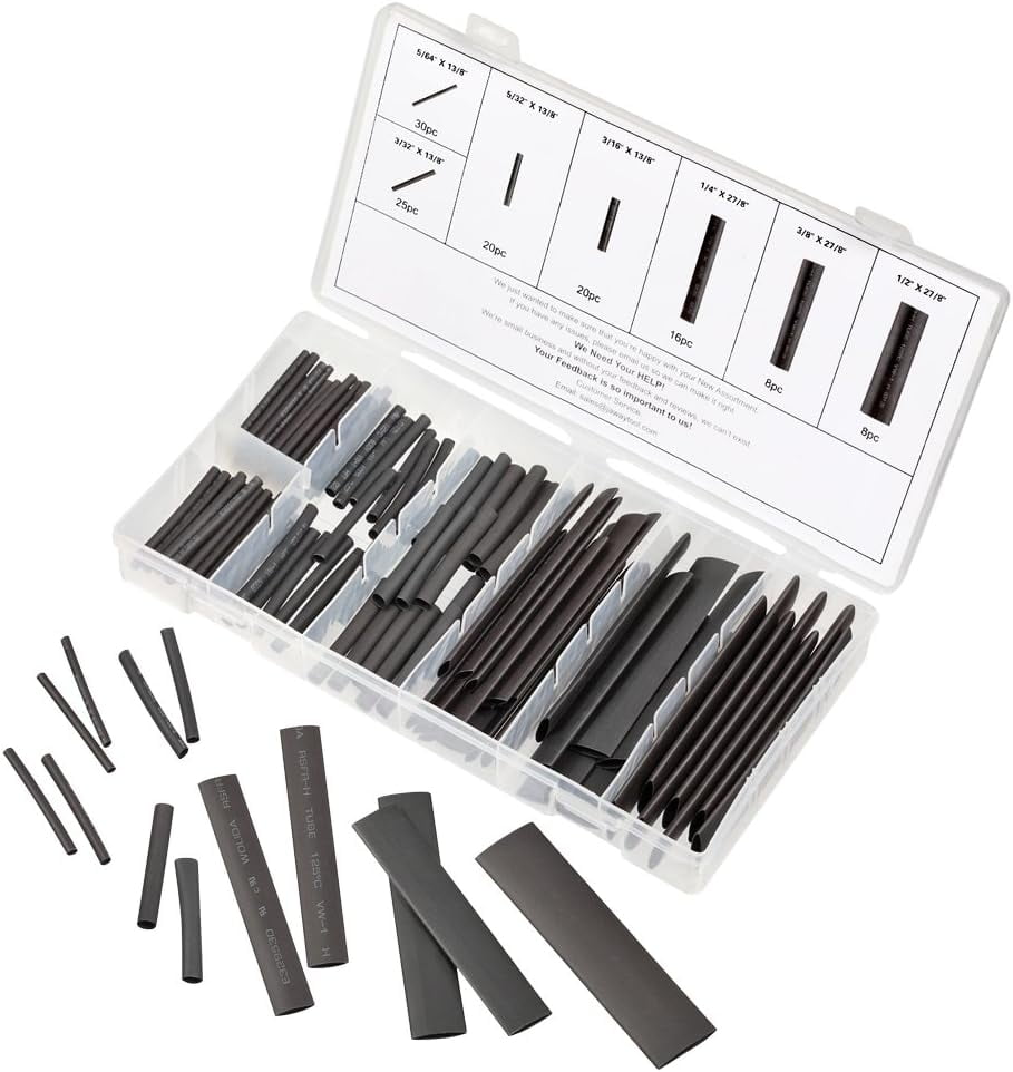 127 Pieces Assortment Heat Shrink Tube Wire Wrap Kit Electrical ...