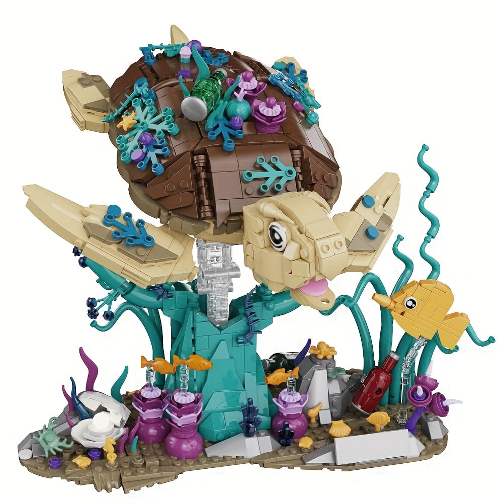 1271pcs Turtle Reef Building Set, Ocean Animals Building Blocks, ABS ...