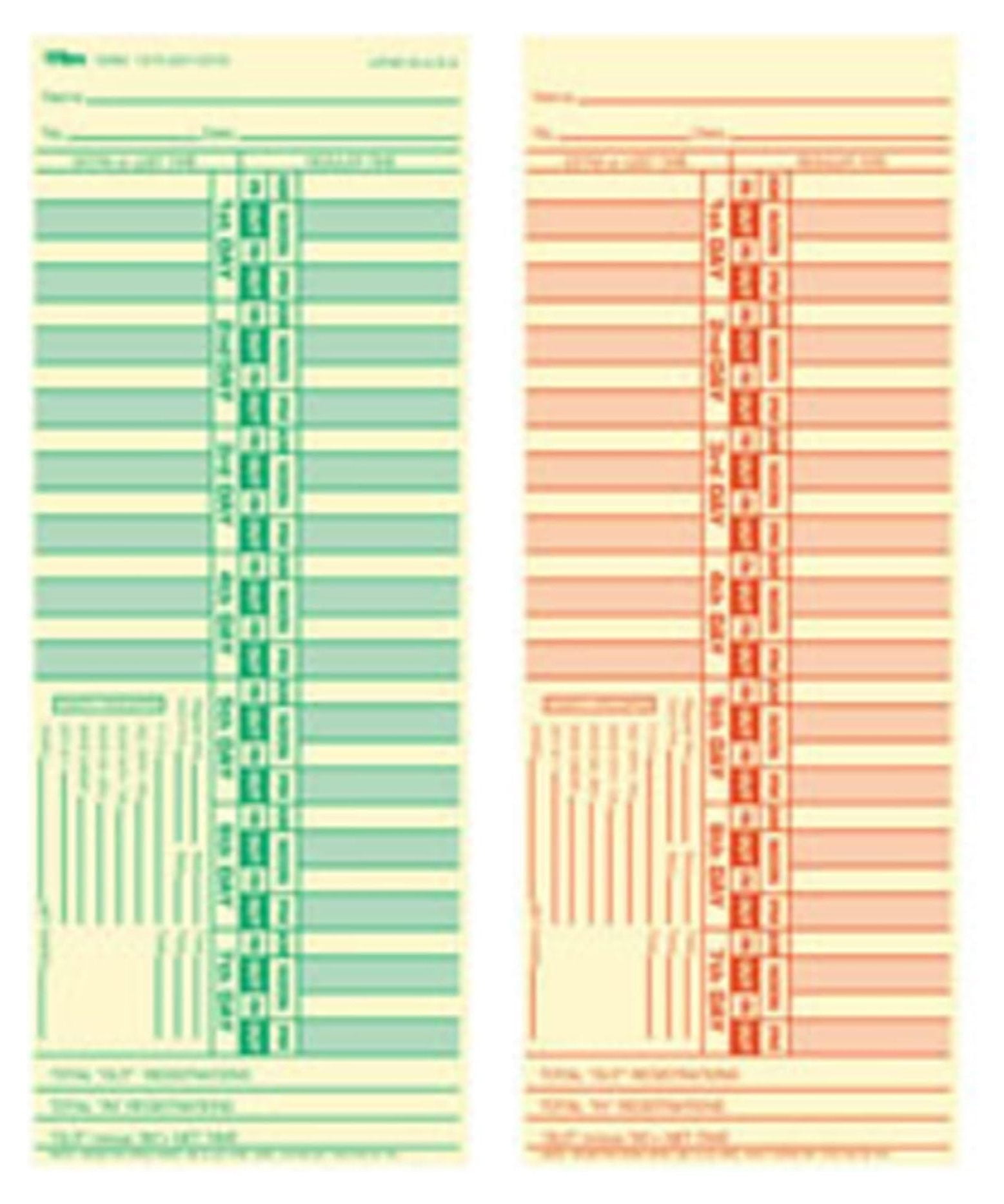 1275 Time Card for Lathem, Bi-Weekly, Two-Sided, 3 1/2 x 9 (Box of 500 ...