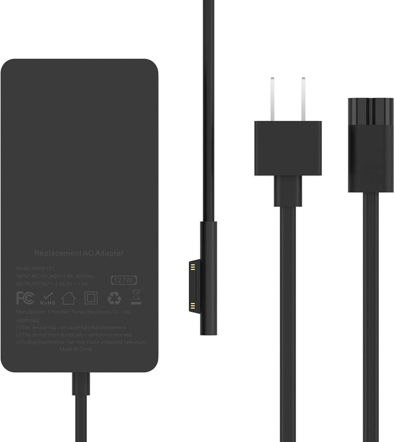 127W Microsoft Surface Book 3 Laptop Charger for 102W Surface Book 2, 1 ...