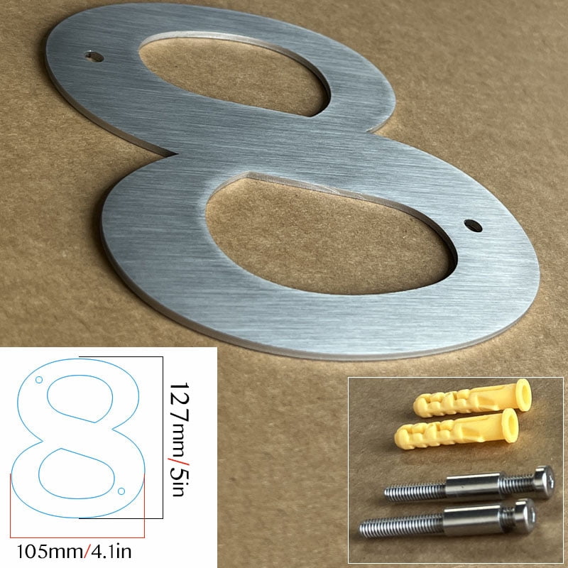 127mm Stainless Steel Floating House Numbers Letters Outdoor Metal Home ...