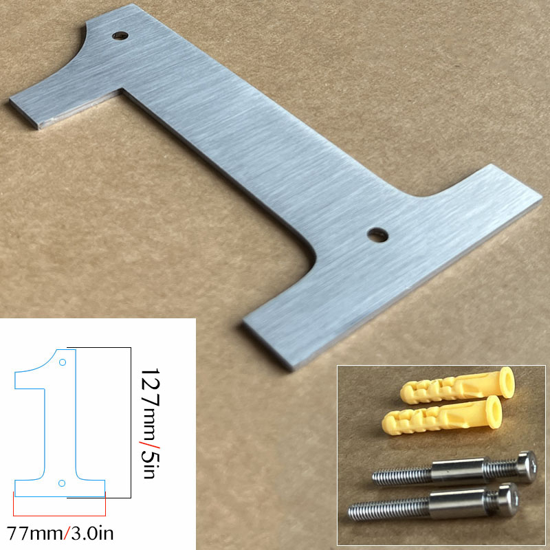 127mm Stainless Steel Floating House Numbers Letters Outdoor Metal Home ...