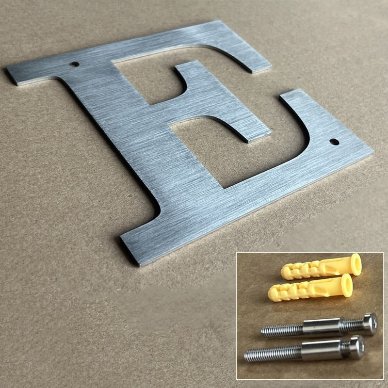 127mm Stainless Steel Floating House Numbers Letters Outdoor Metal Home ...